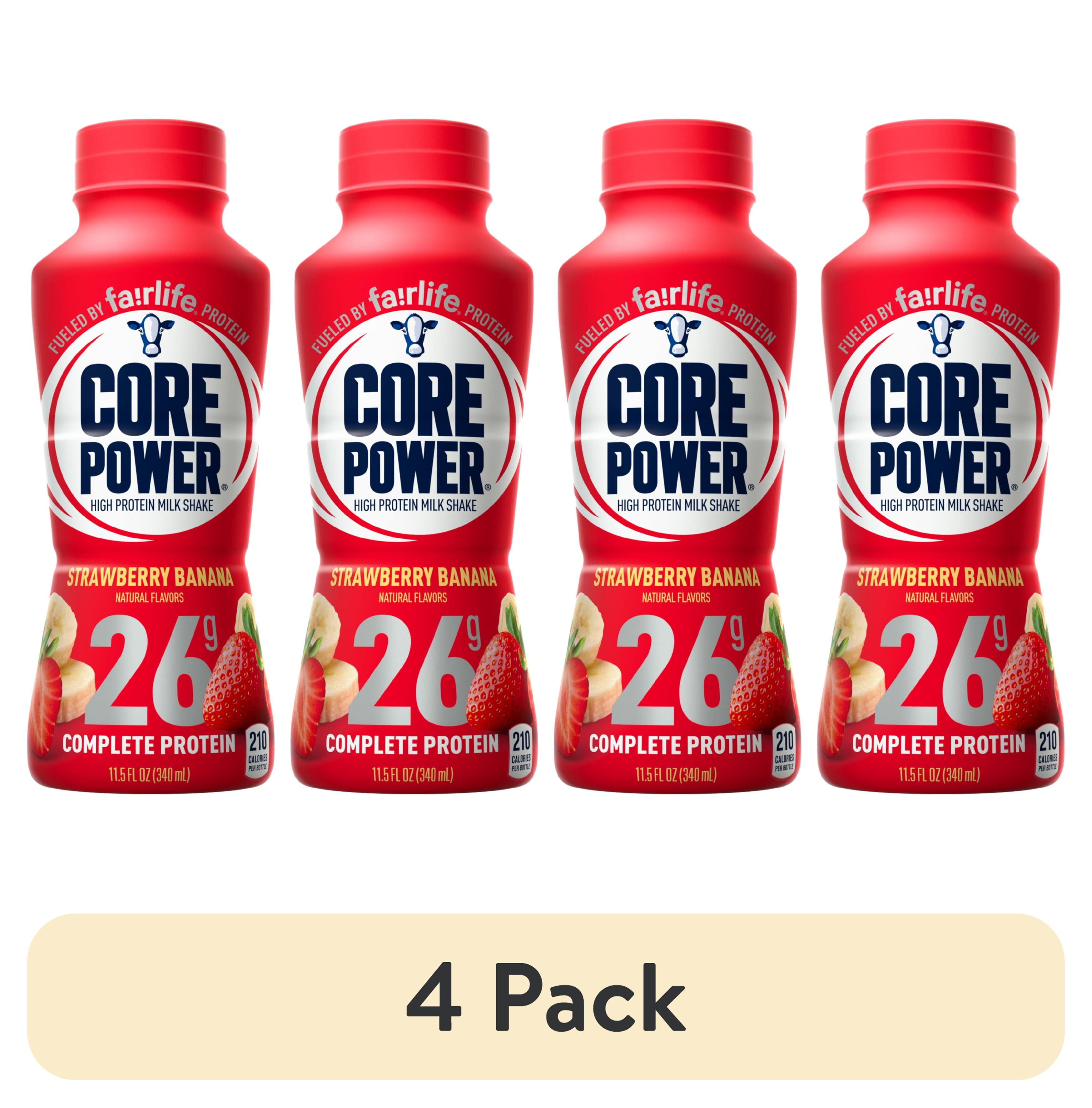 (4 pack) Core Power 11.5 fl oz - 26g Strawberry Banana Core Power Protein Drink by Fairlife Milk ...
