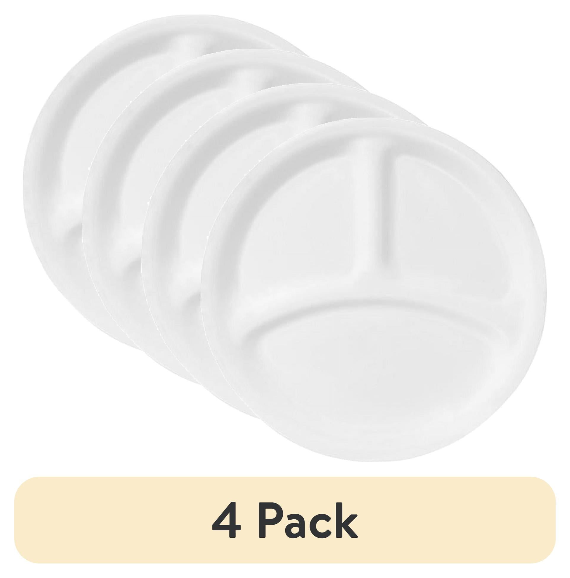(4 pack) Corelle Winter Frost White, Round Divided Dinner Plate, 10.25 ...