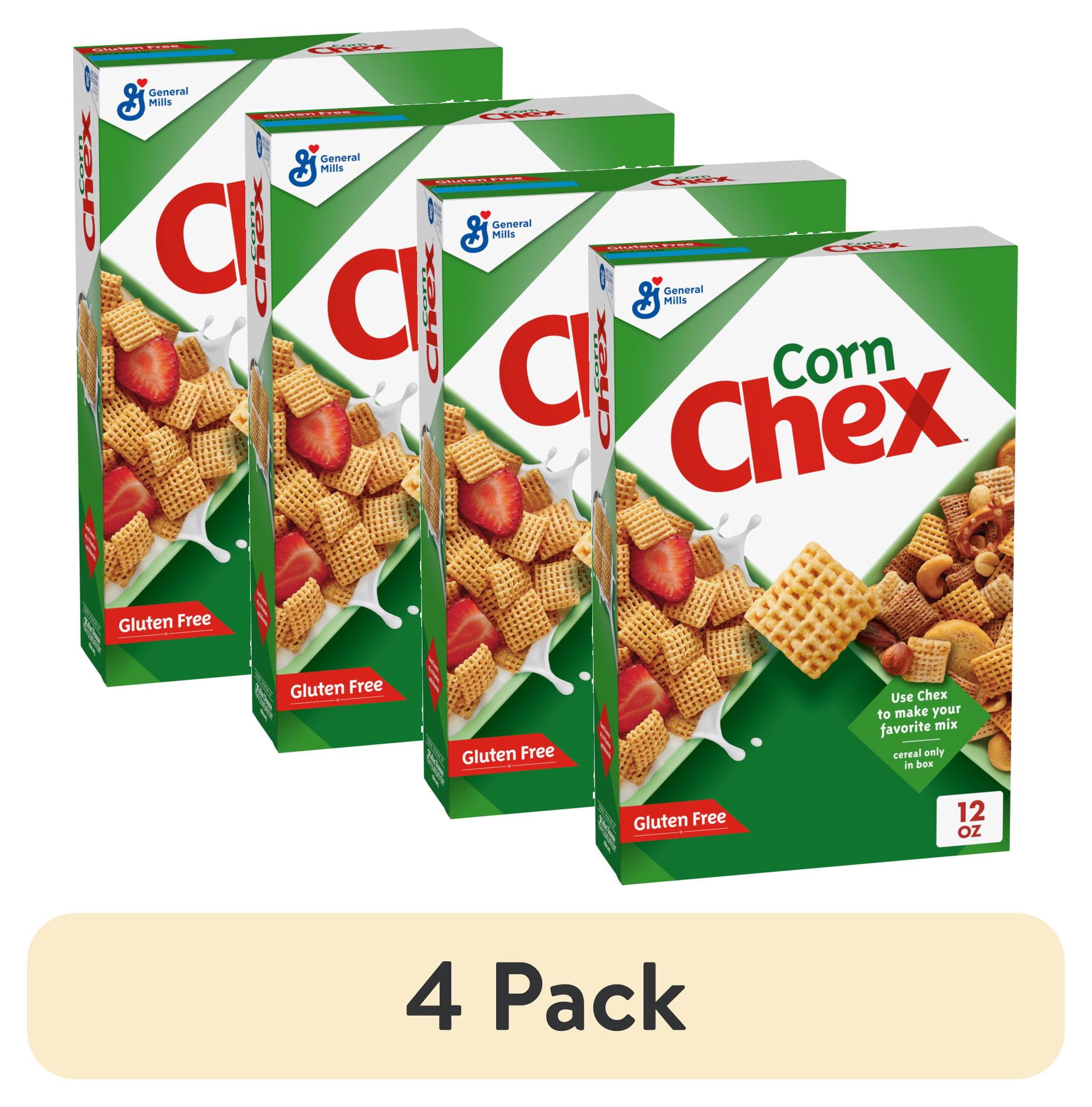(4 pack) Corn Chex Gluten Free Breakfast Cereal, Homemade Chex Mix Ingredient, 12 oz - Walmart.com