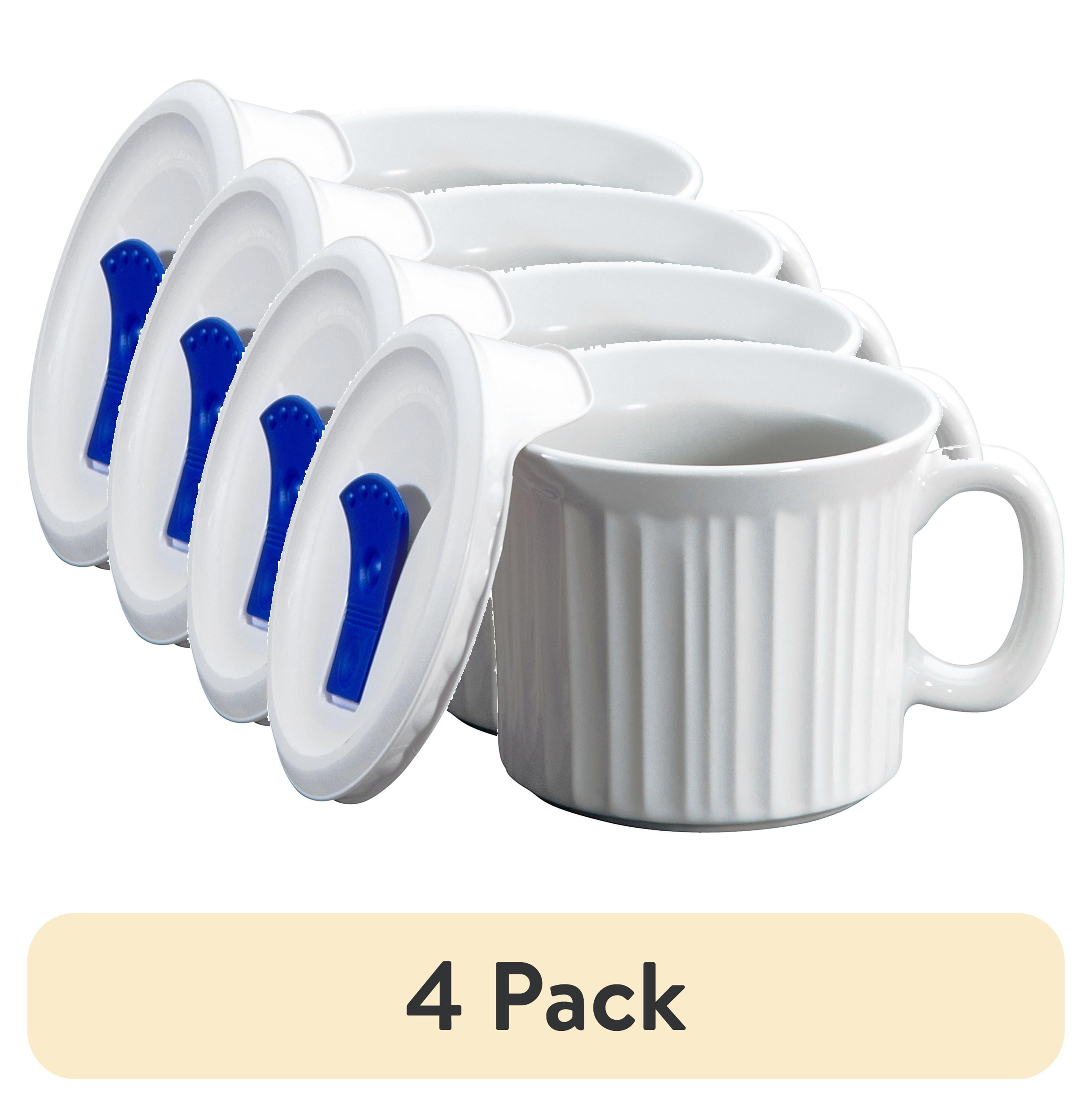 (4 pack) CorningWare French White 20-ounce Meal Mug with Vented Lid - Walmart.com