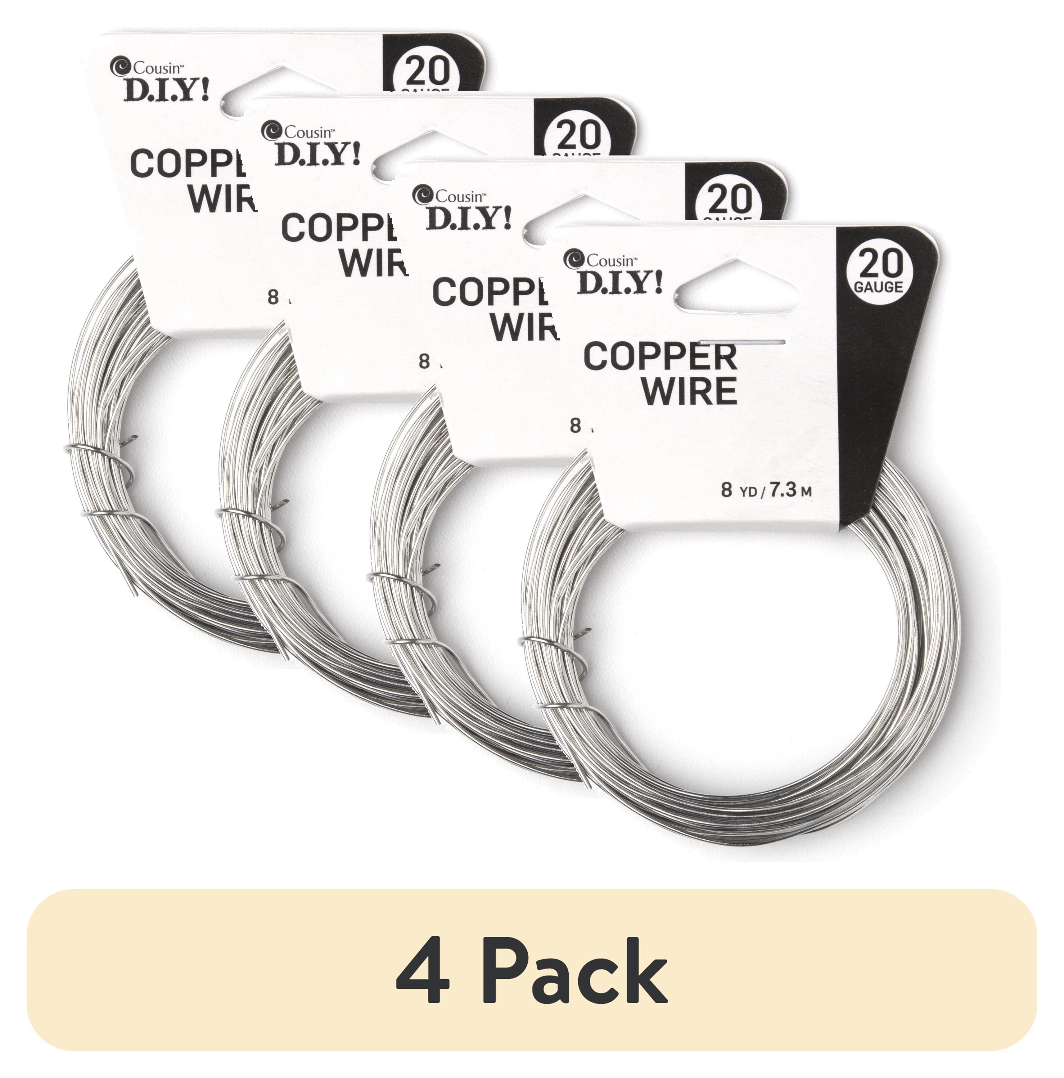 (4 pack) Cousin DIY Silver Finish Coated Copper Wire – 20 Gauge 24 ft ...