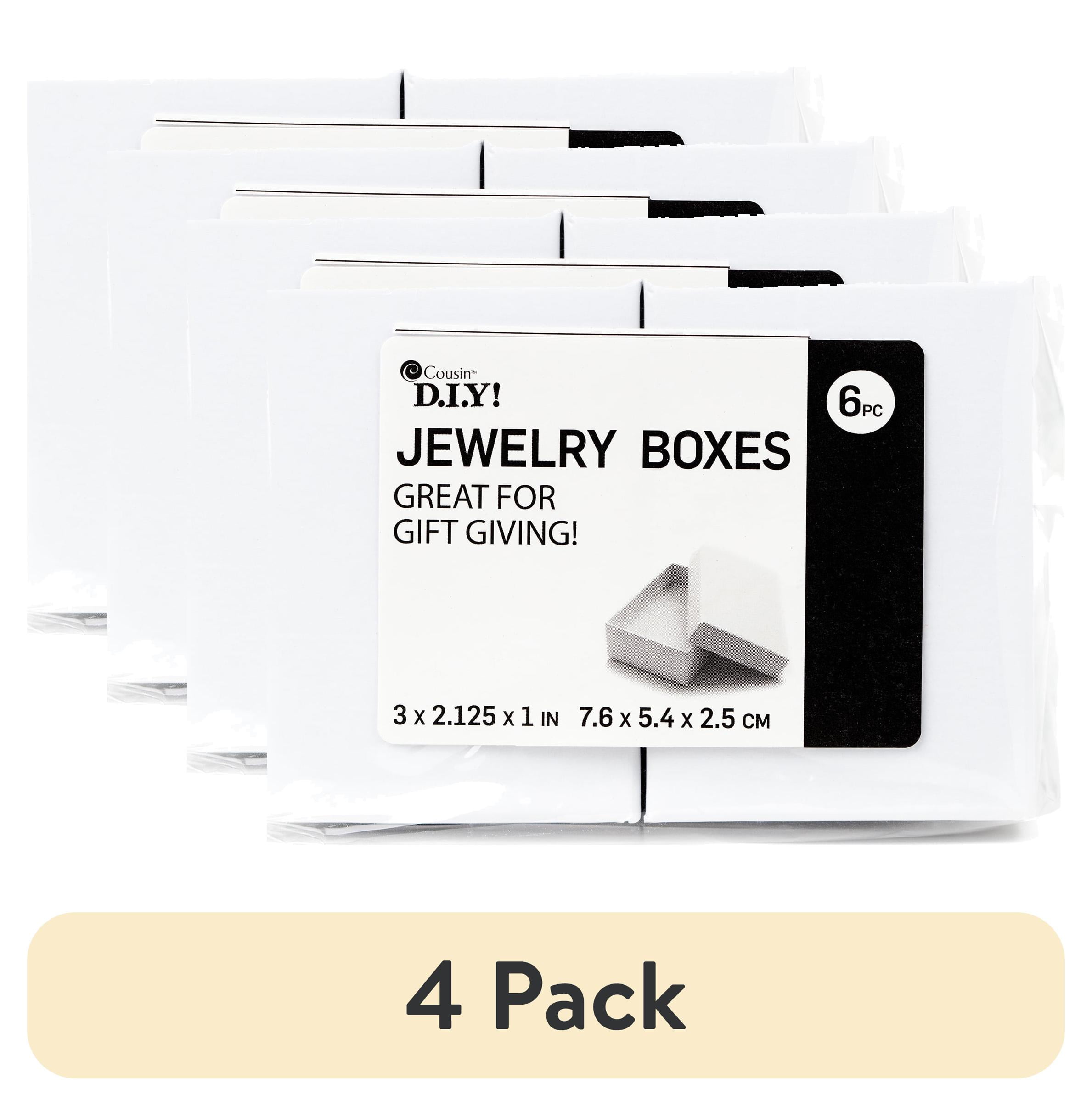 (4 pack) CousinDIY Small Rectangle 3x2in Paper Jewelry Boxes, White ...