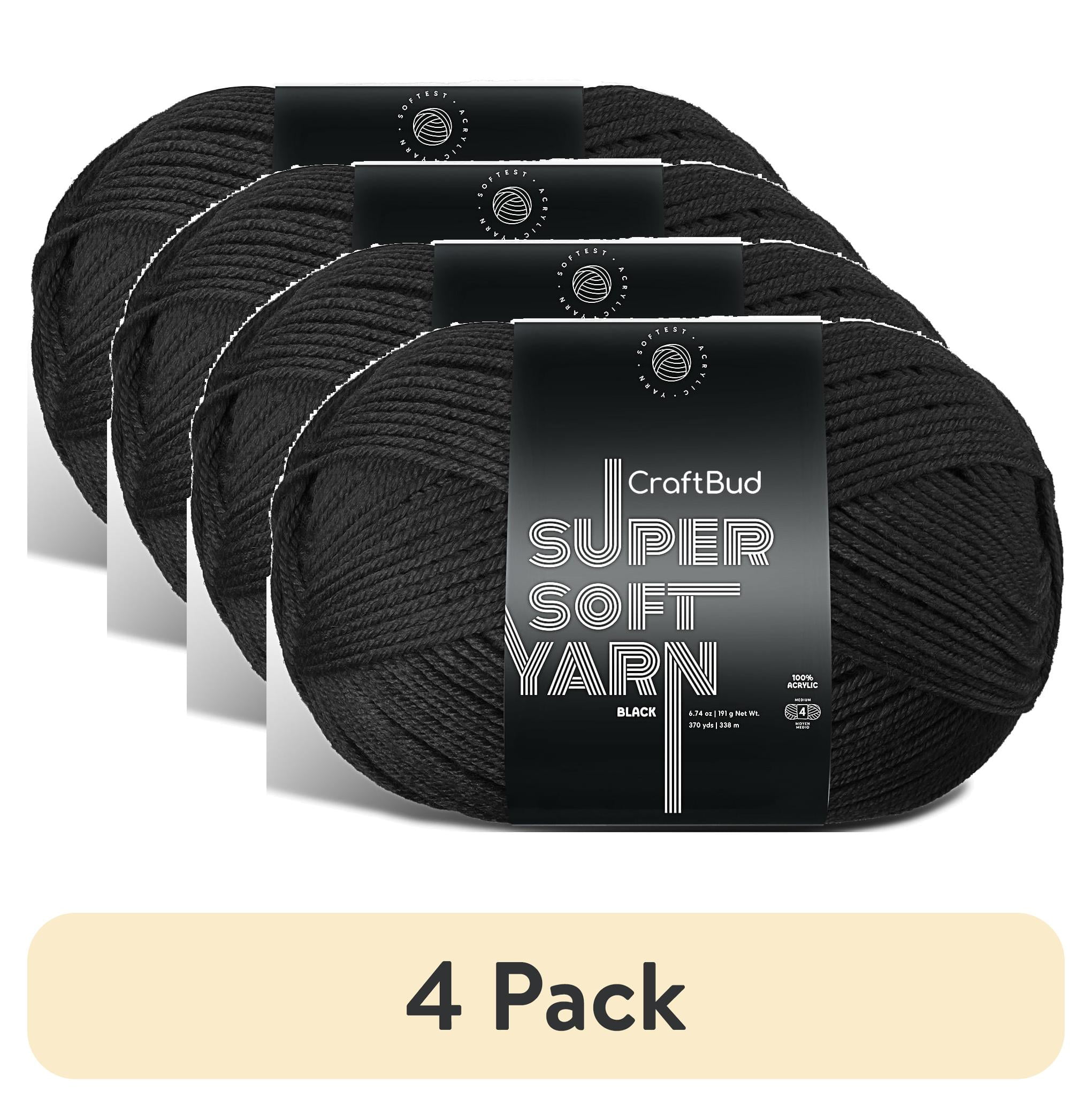 (4 pack) Craftbud Acrylic Yarn For Crocheting And Knitting, (370 Yards ...