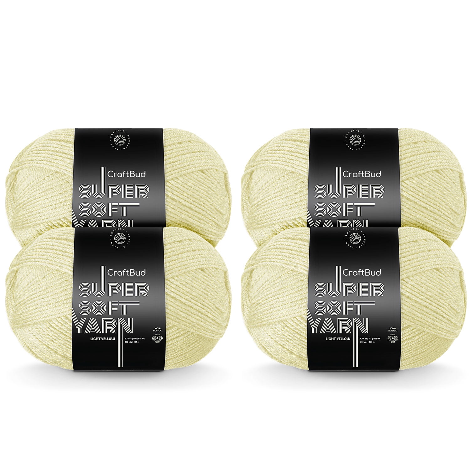 (4 pack) LammaLoe Acrylic Yarn For Crocheting And Knitting, (370 Yards ...