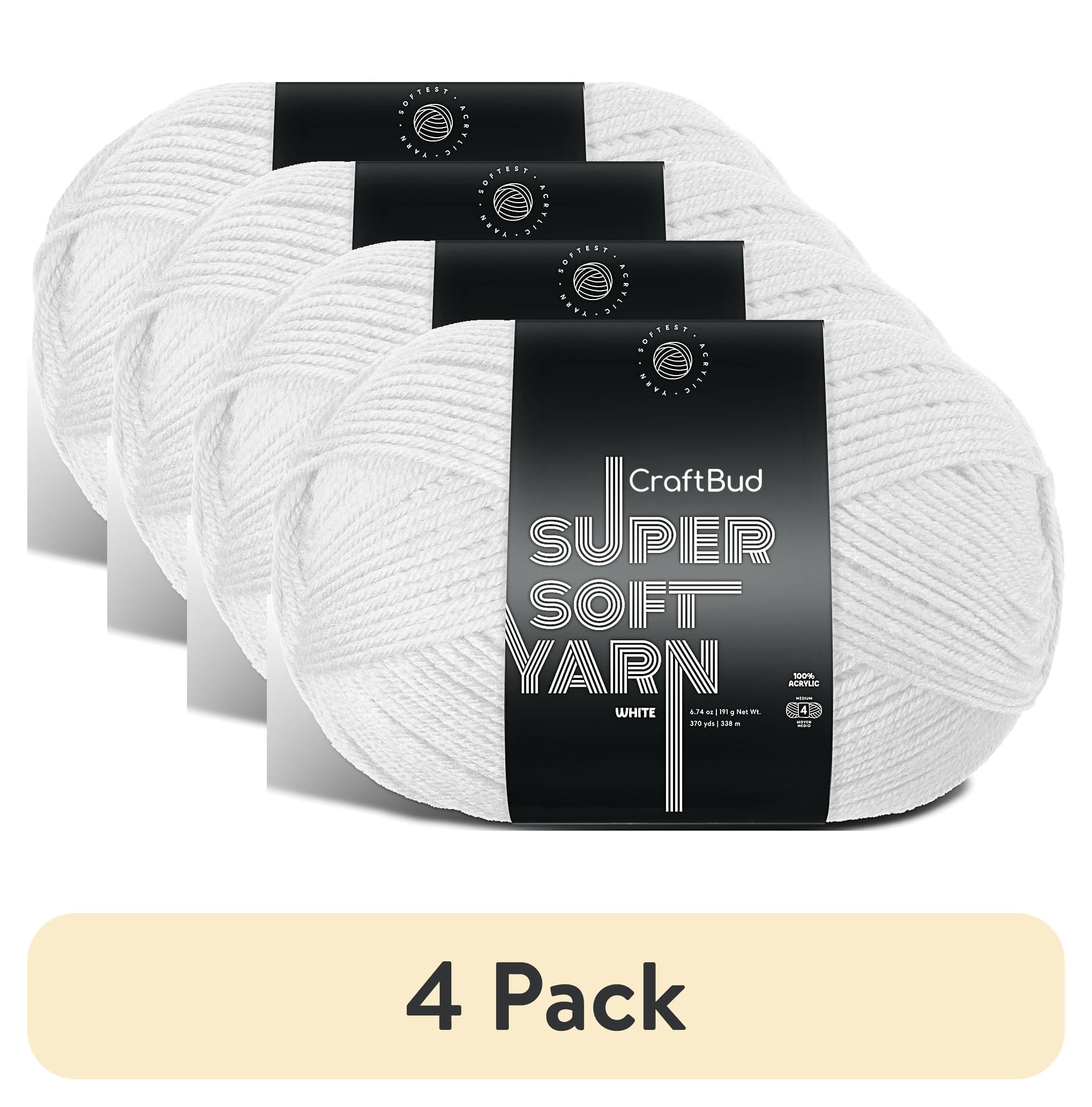 (4 pack) Craftbud Acrylic Yarn For Crocheting And Knitting, (370 Yards ...
