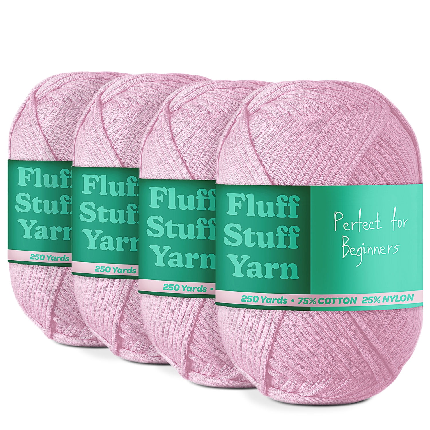 (4 pack) Craftbud Cotton Yarn For Crocheting And Knitting, (250 Yards ...
