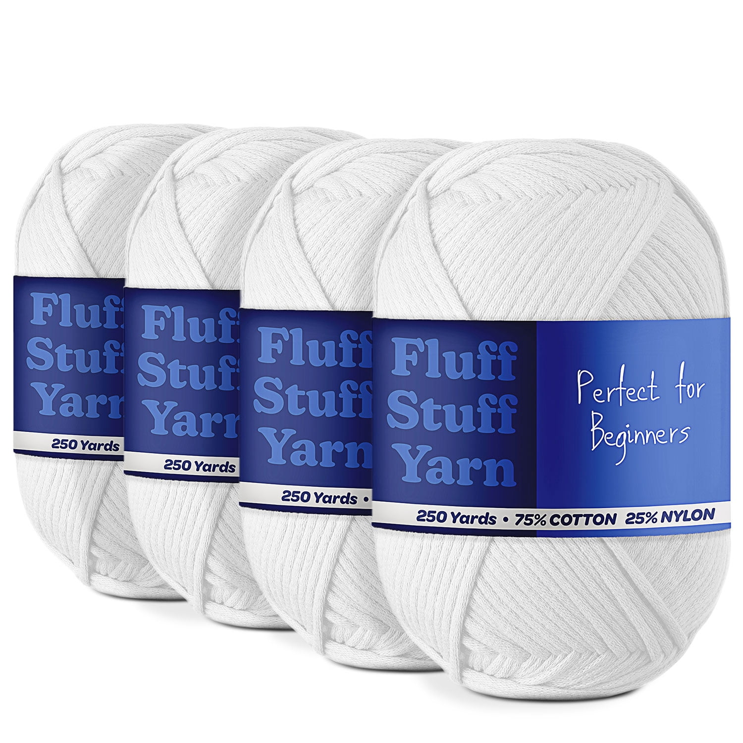 (4 pack) Craftbud Cotton Yarn For Crocheting And Knitting, (250 Yards ...