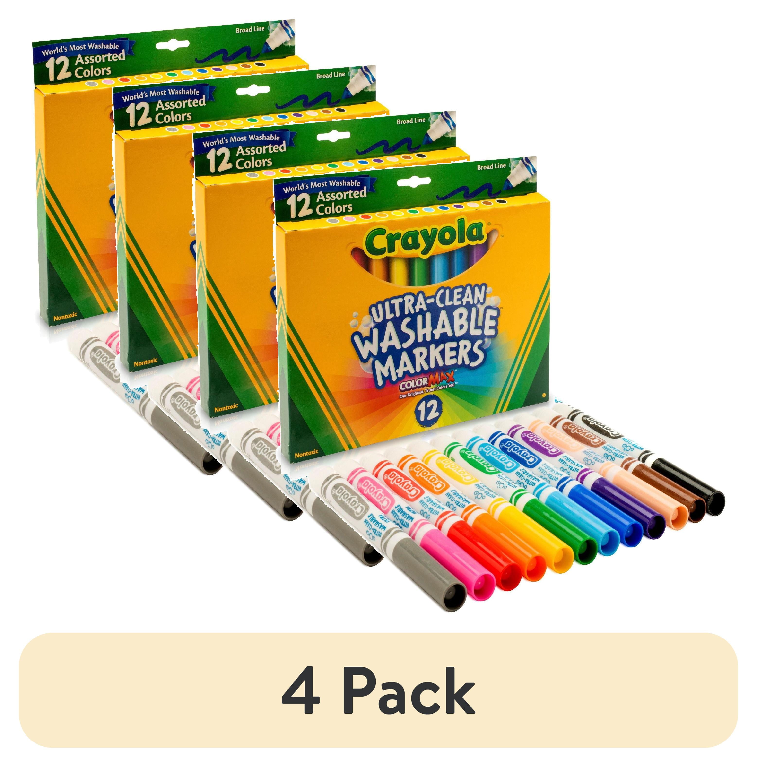 (4 pack) Crayola Classic Ultra-Clean Washable Markers, Fine Point ...