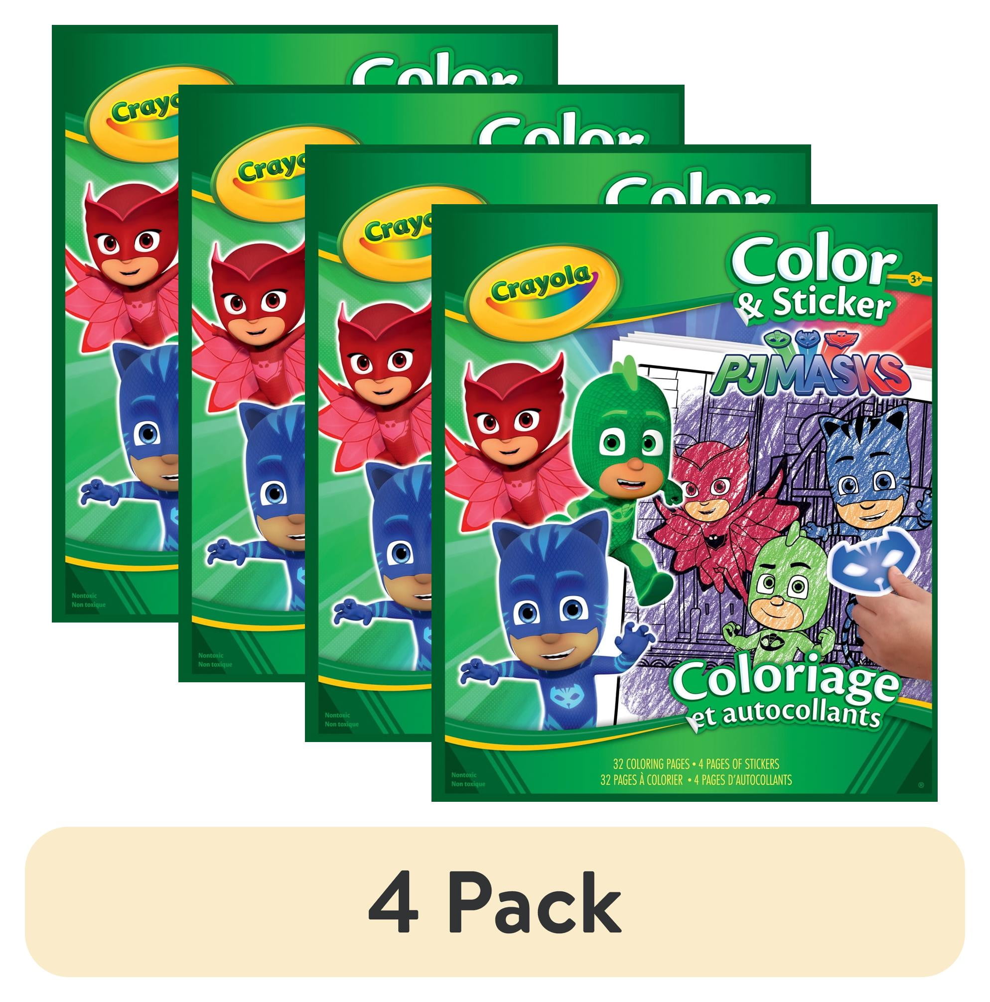 (4 pack) Crayola Color 'N Sticker Book 10X85-Pj Masks - Walmart.com