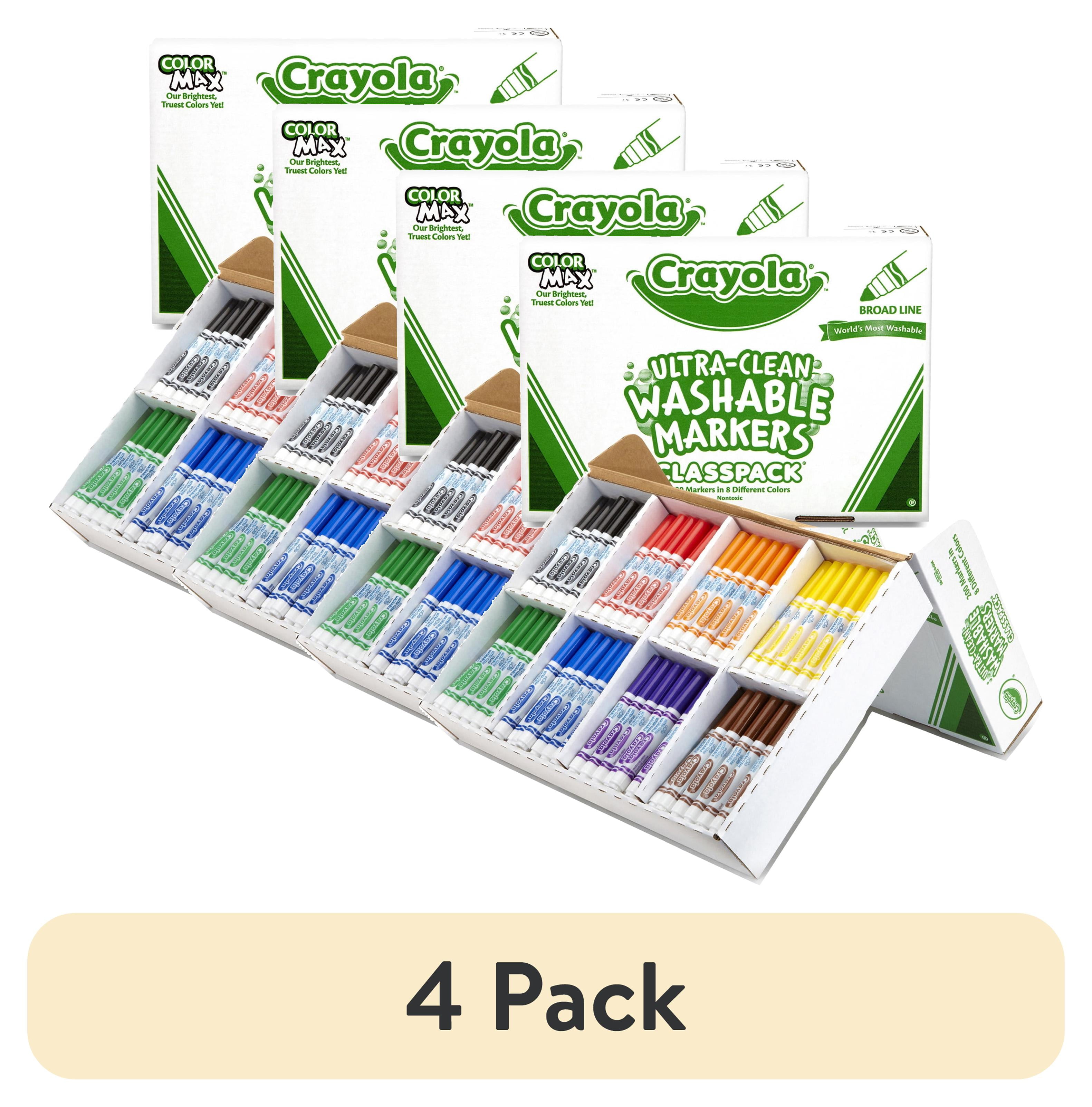 (4 pack) Crayola® Ultra-Clean Washable Markers Classpack, Broad Line, 8 ...