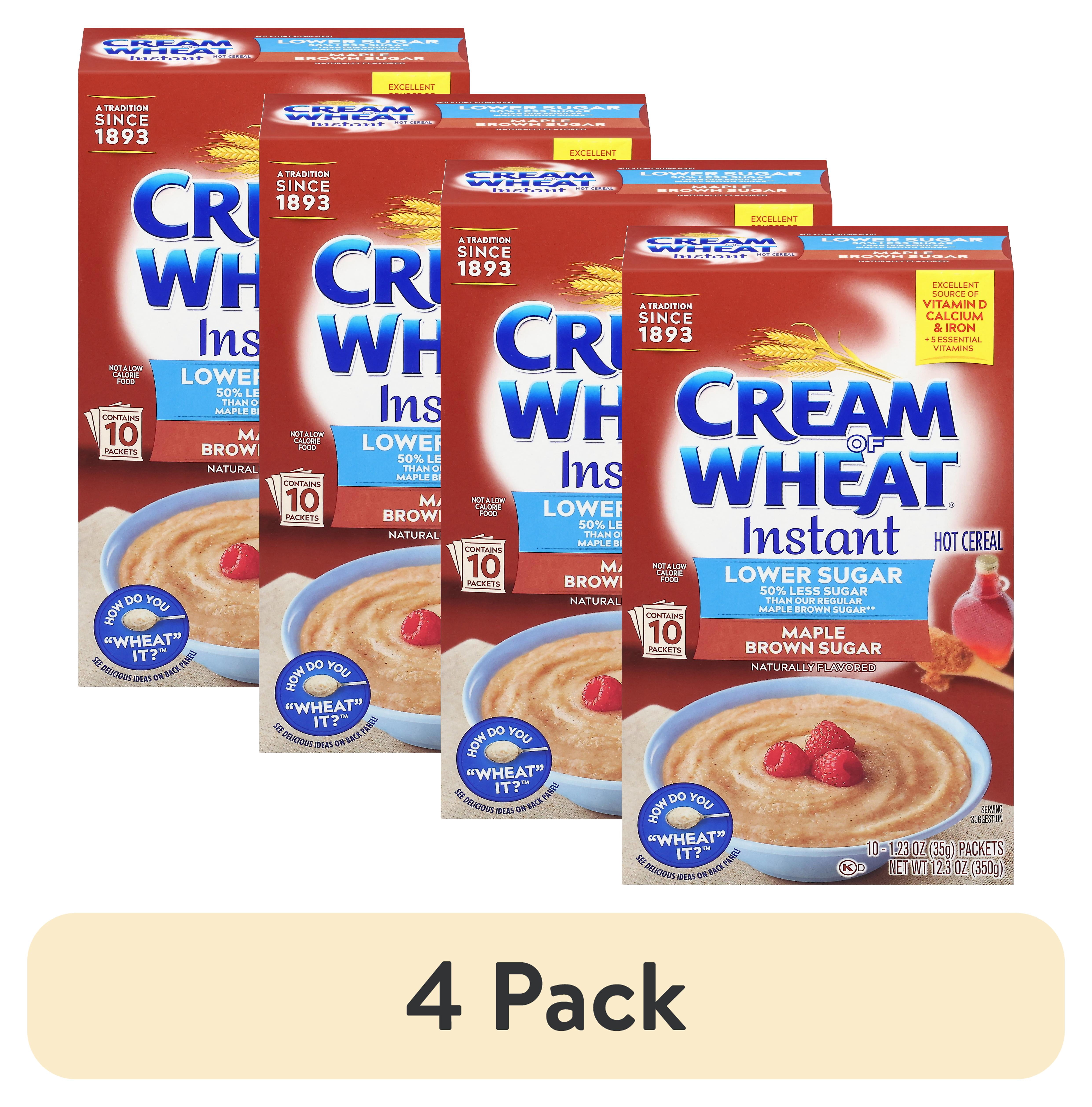(4 pack) Cream of Wheat, Instant Hot Cereal, Maple Brown Sugar Flavor ...