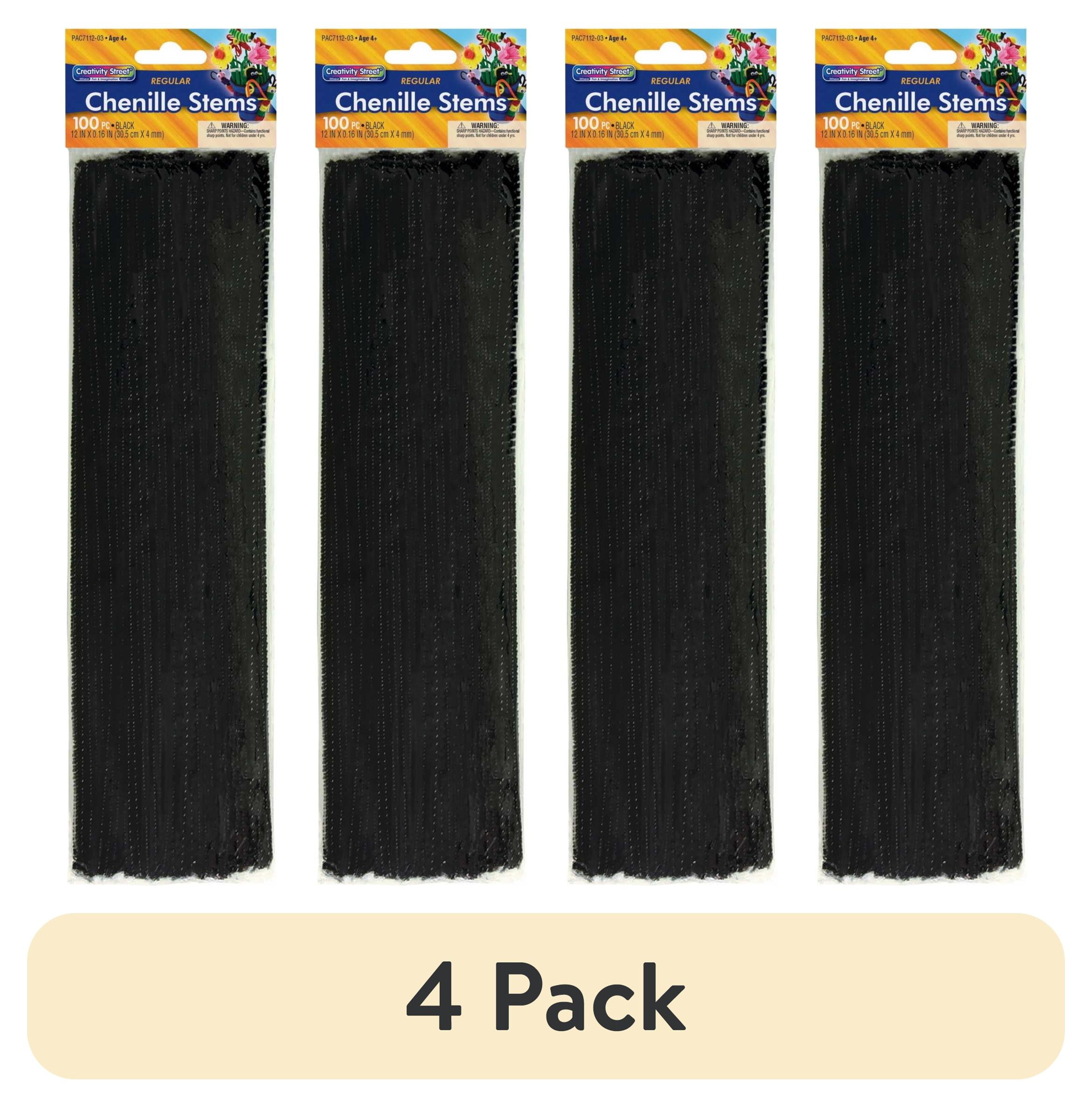 (4 pack) Creativity Street Chenille Stems, Regular, Black 100/Pkg ...