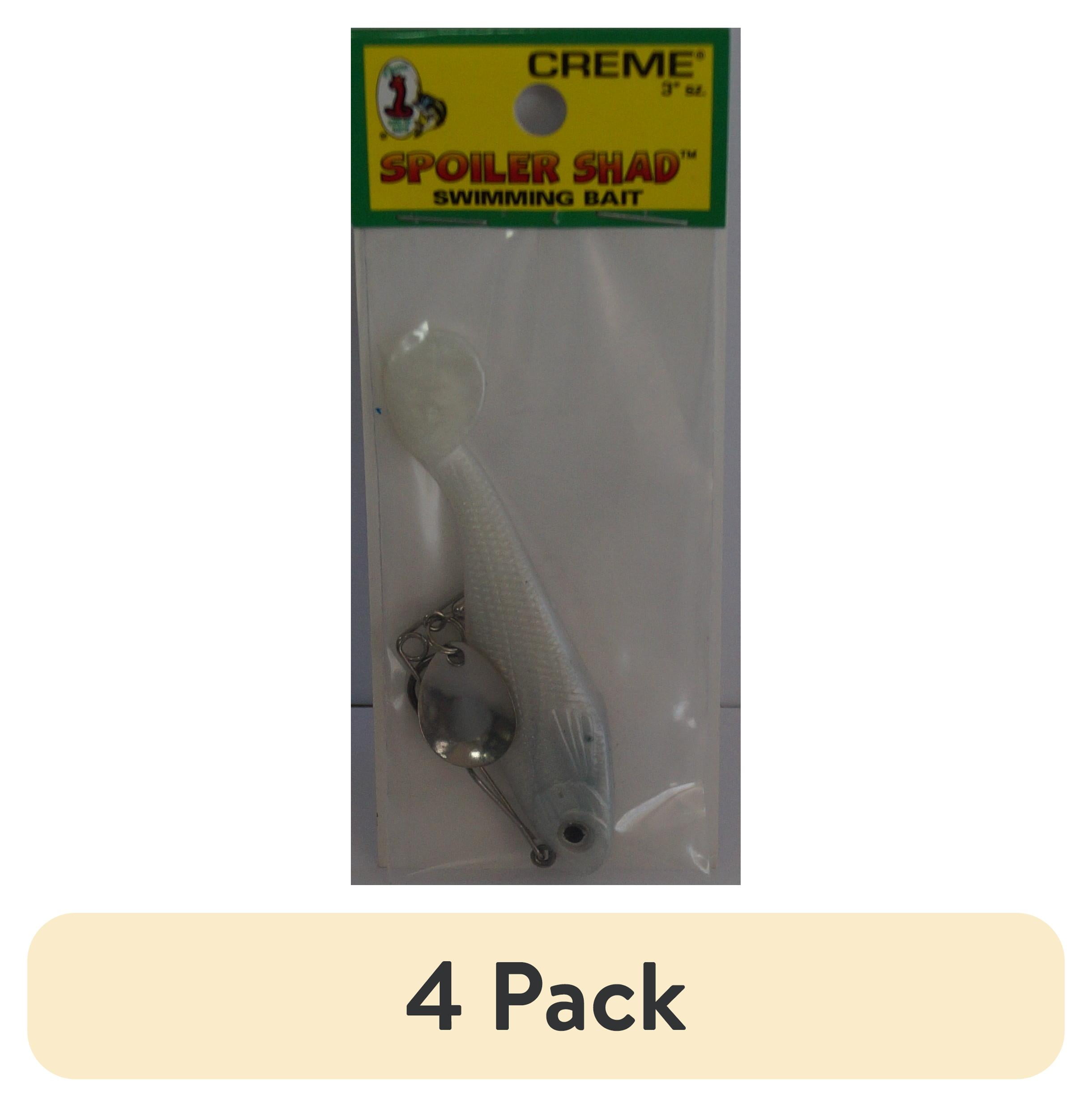 (4 pack) Creme 3" Spoiler Shad Swimming Bait, Pearl White - Walmart.com