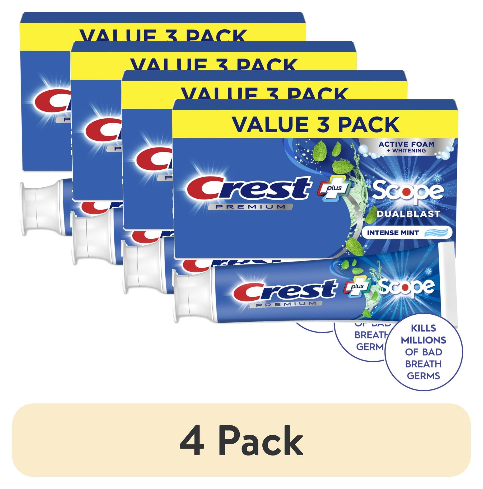 (12 pack) Crest Toothpaste, Premium Plus Scope Dual Blast Toothpaste ...