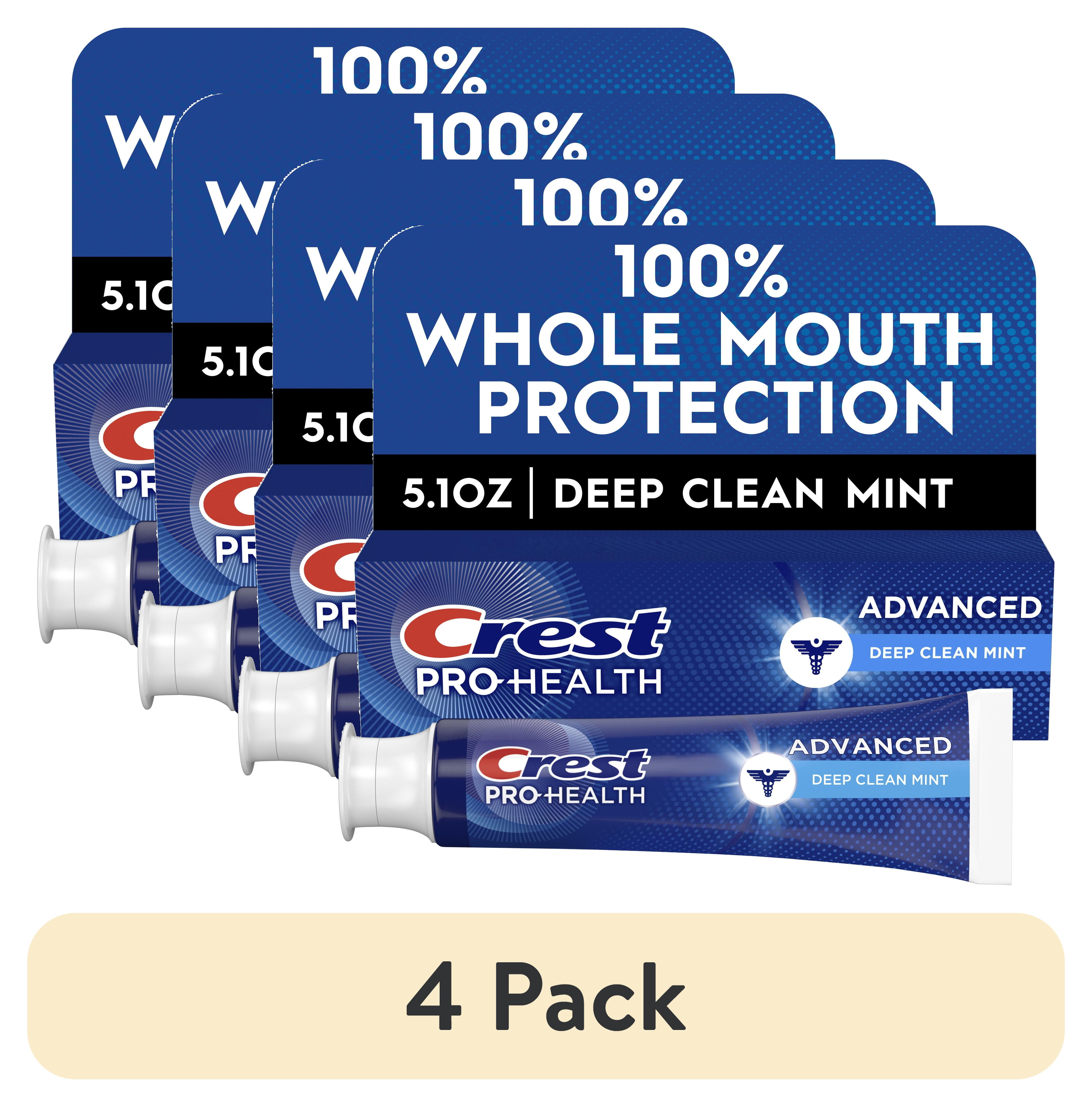 (4 pack) Crest Pro Health Advanced Deep Clean Mint Toothpaste, 5.1 oz ...