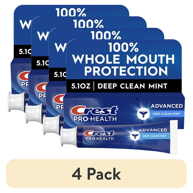 (4 pack) Crest Pro Health Advanced Deep Clean Mint Toothpaste, 5.1 oz ...