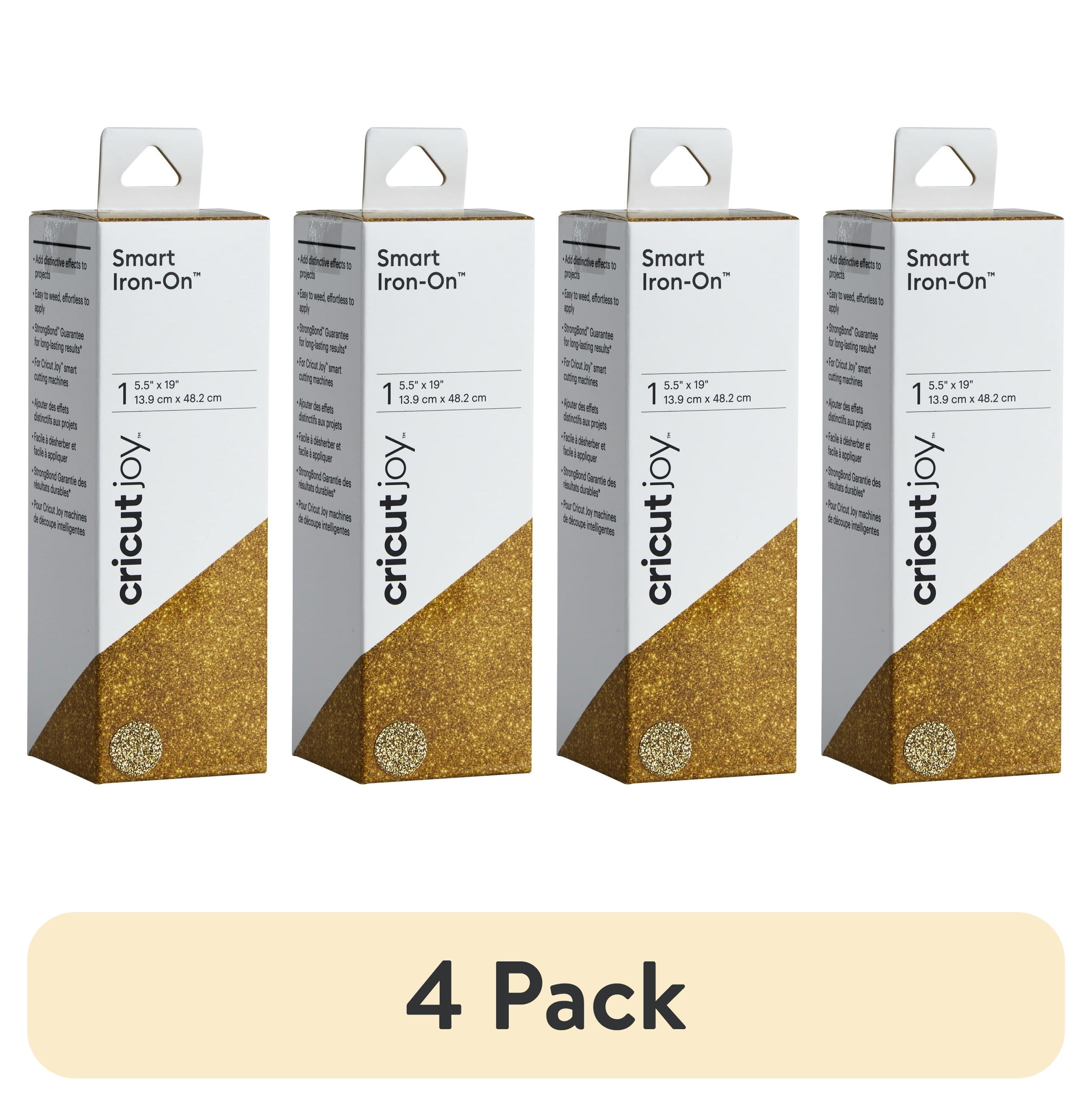 (4 pack) Cricut Joy™ Smart Iron-On™ Vinyl Glitter, Gold, 5.5" x 19 ...