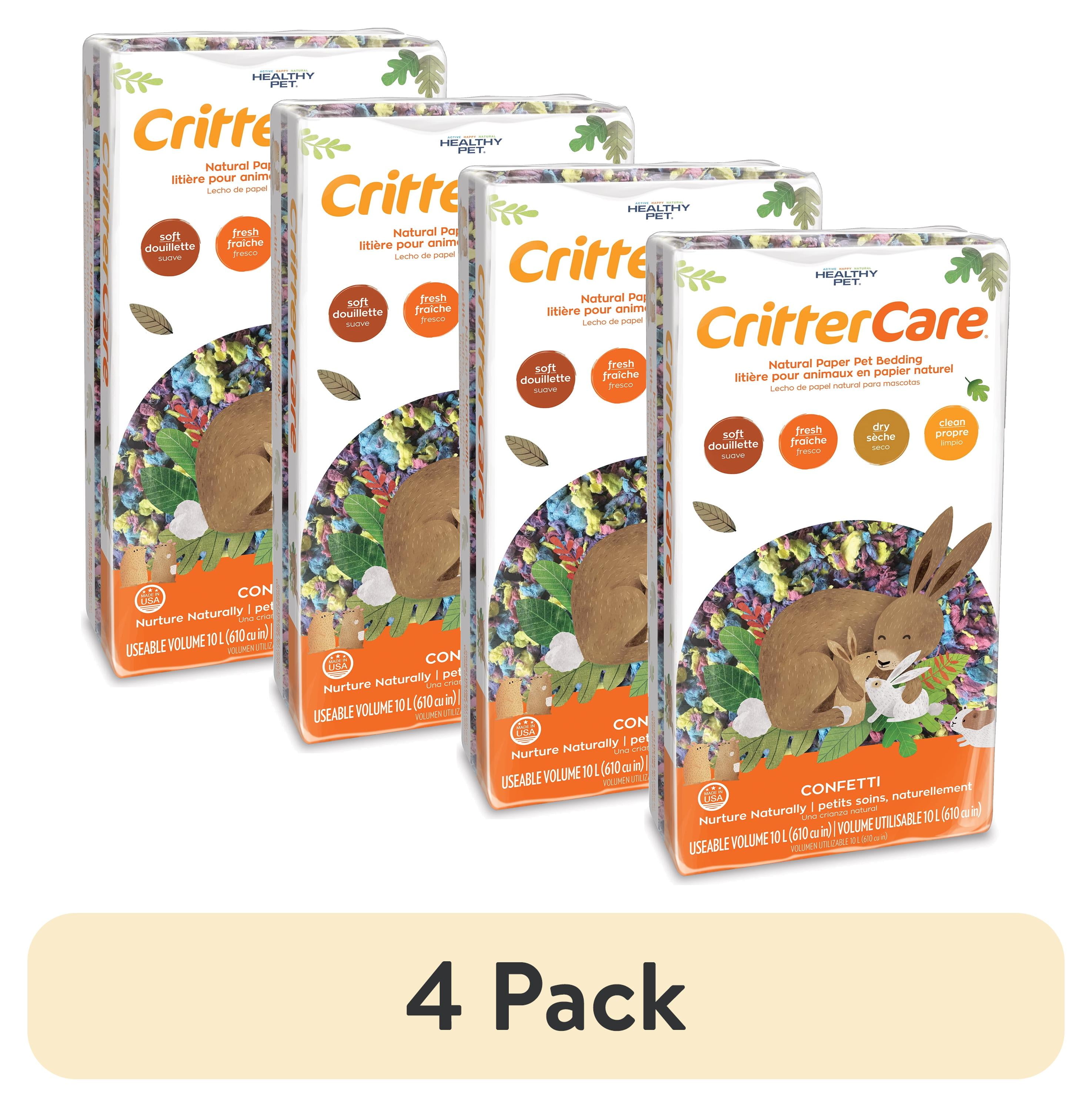 (4 pack) Critter Care Confetti Natural Paper Small Pet Bedding, 10 L ...