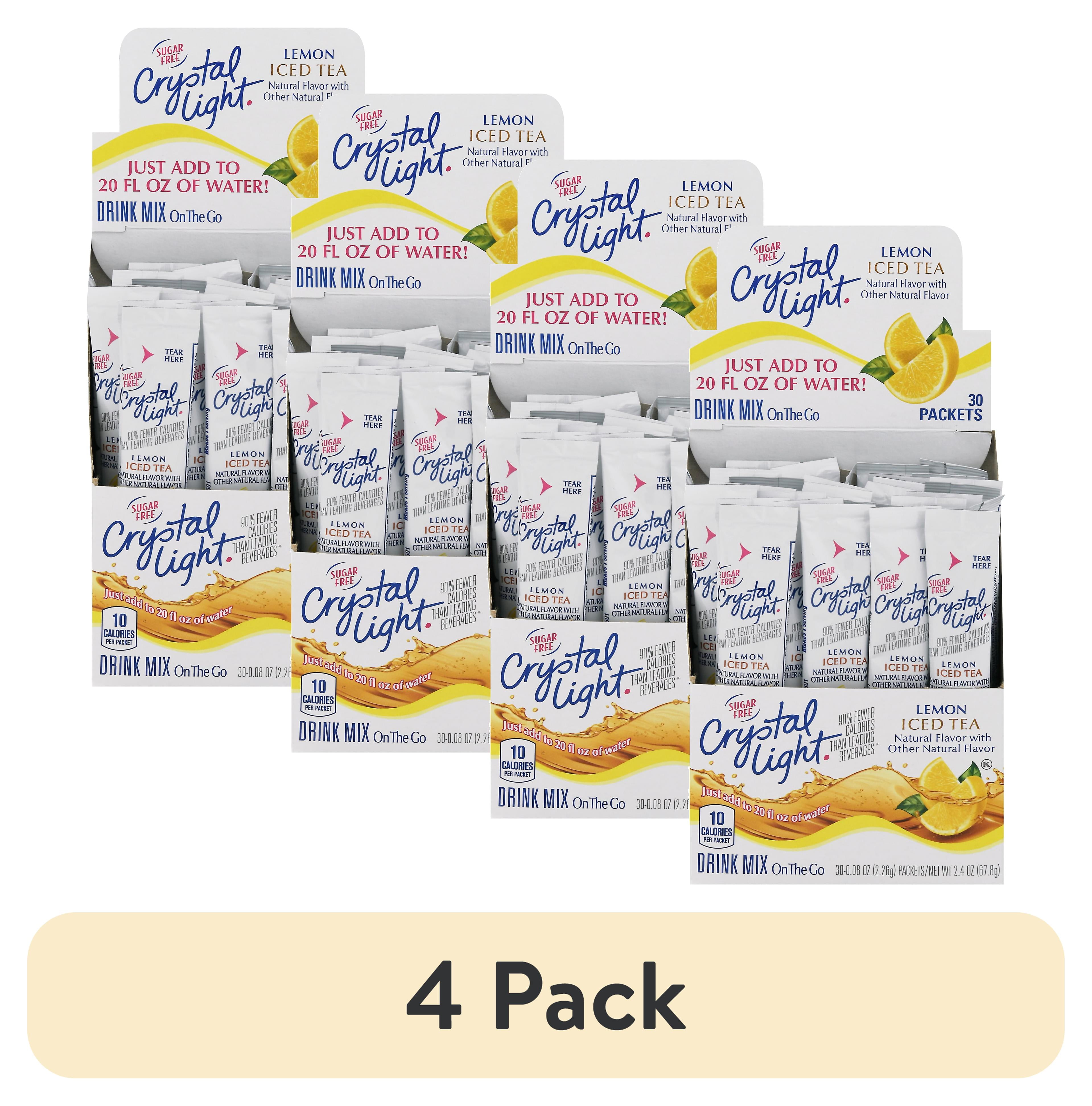 (4 pack) Crystal Light® On the Go, Iced Tea, 0.16 oz Packets, 30/Box ...