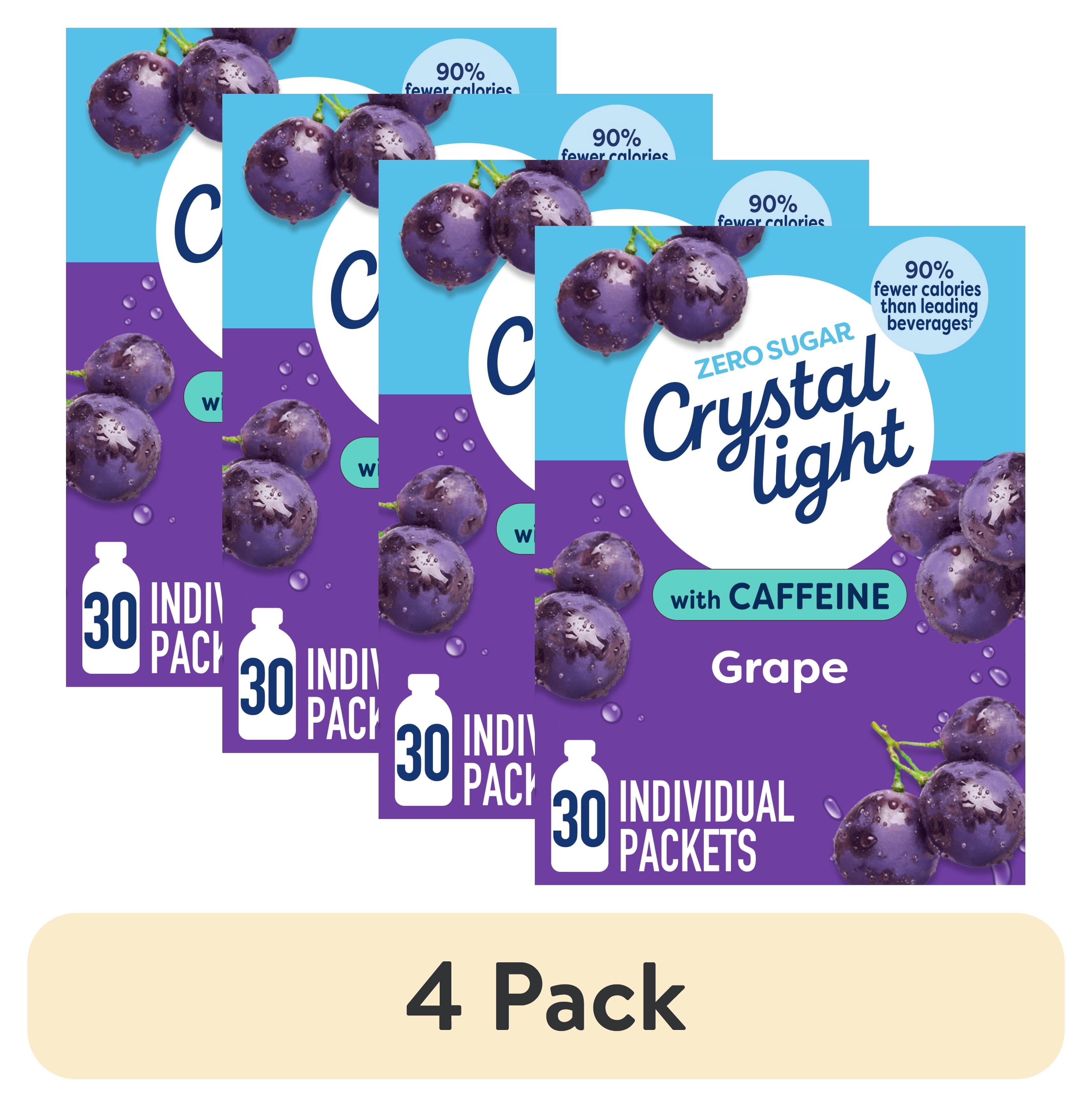 (4 pack) Crystal Light Drink Mix with Caffeine, 30 Packets, for ...