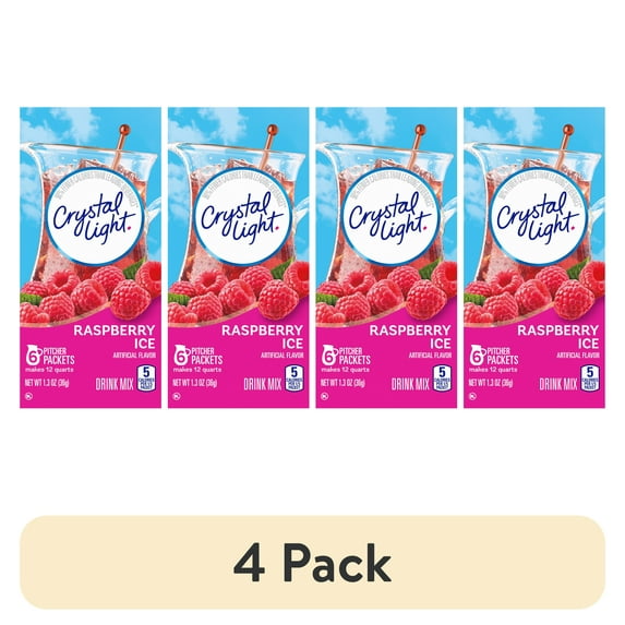 (4 pack) Crystal Light Raspberry Ice Artificially Flavored Powdered ...
