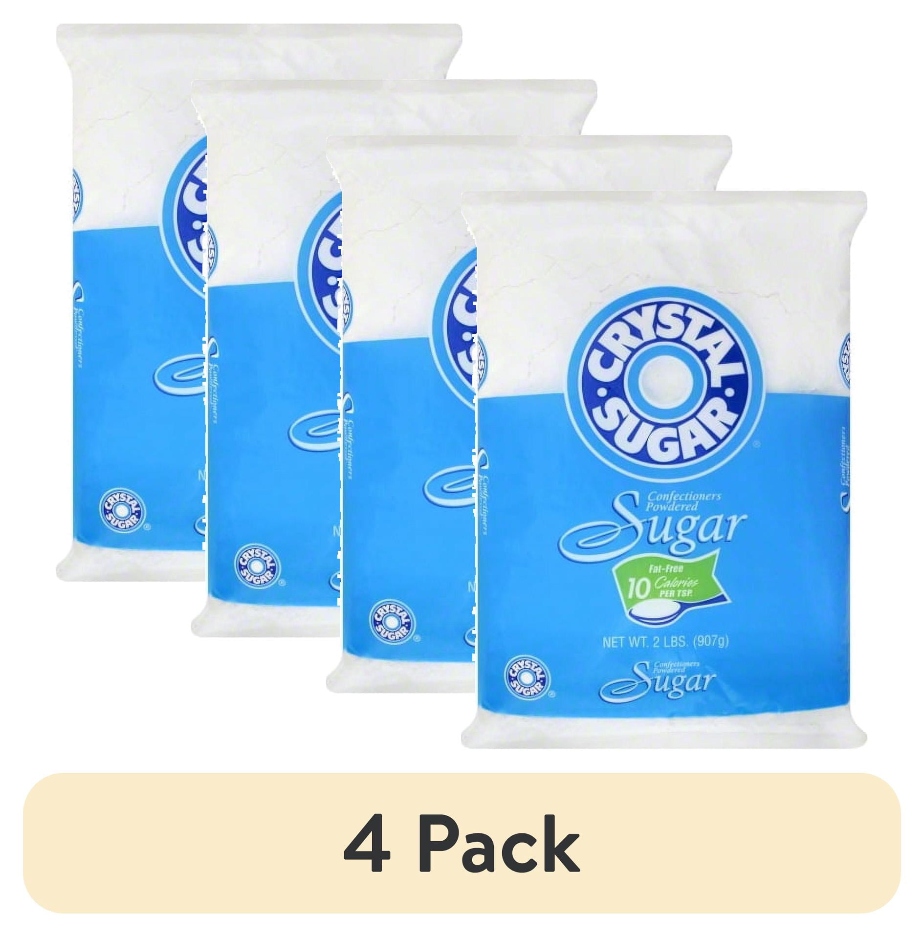 (4 pack) Crystal Confectioner's Natural Powdered Sugar, 2 lb Bag ...