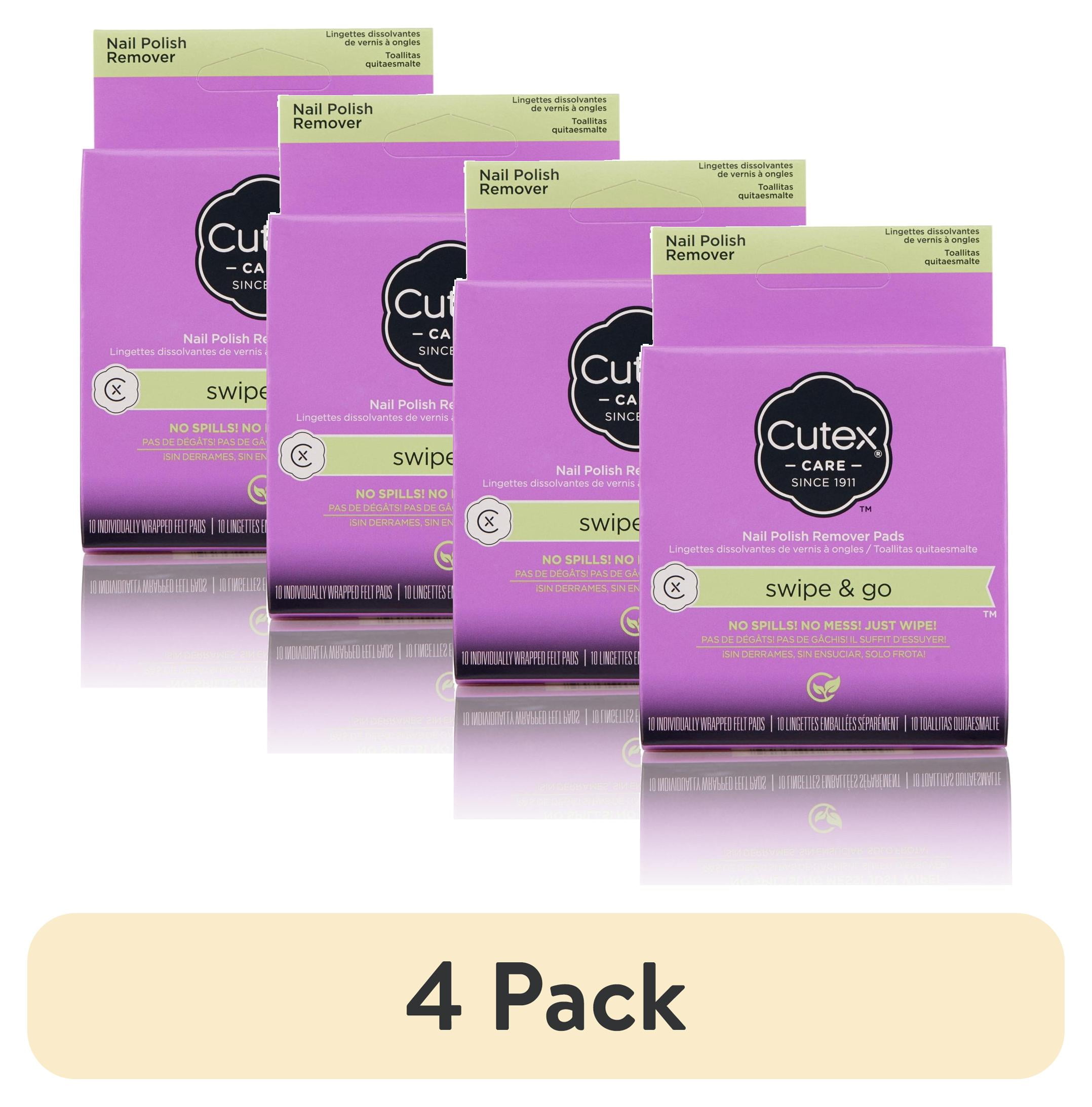 (4 pack) Cutex Care Swipe and Go Nail Polish Remover Pads, 10 Count ...