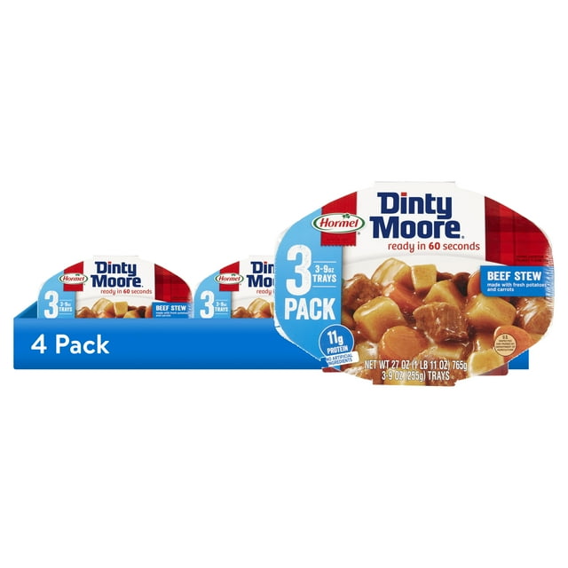 (4 pack) DINTY MOORE Beef Stew, Shelf-Stable, 12 Grams Protein, 9 oz ...