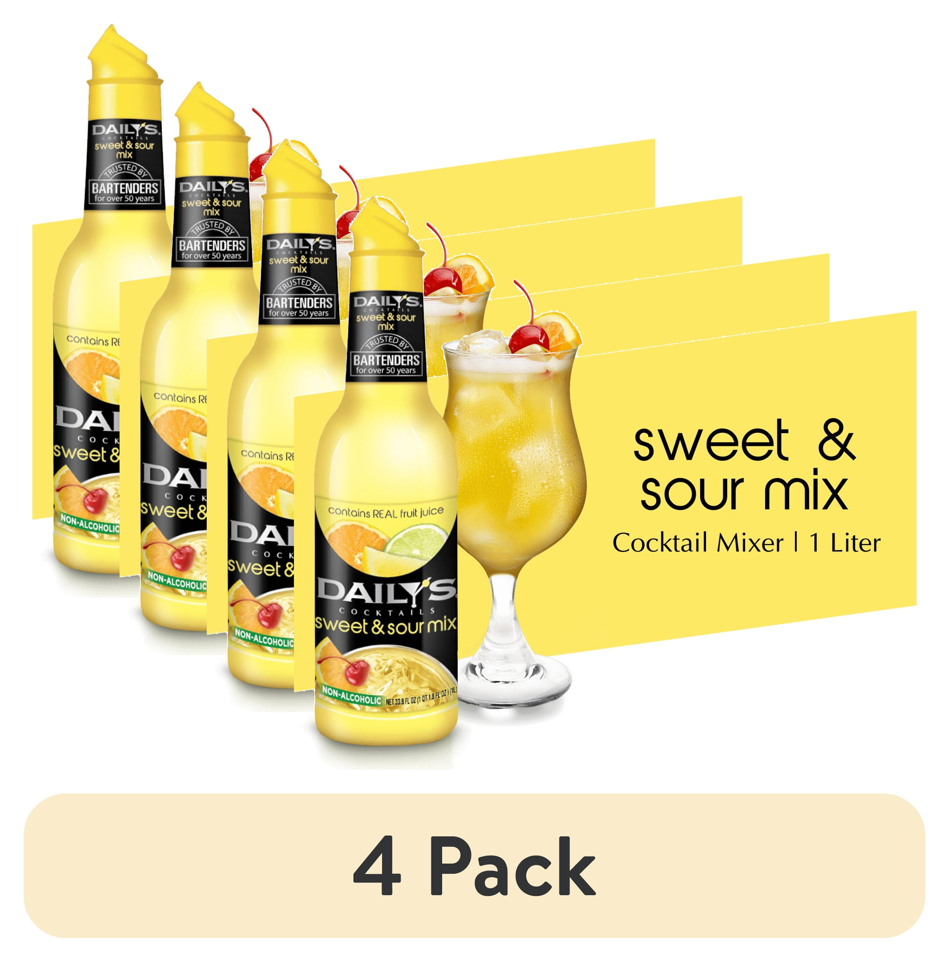 (4 pack) Daily's Cocktails Sweet and Sour Cocktail Mixers, 1 Liter ...
