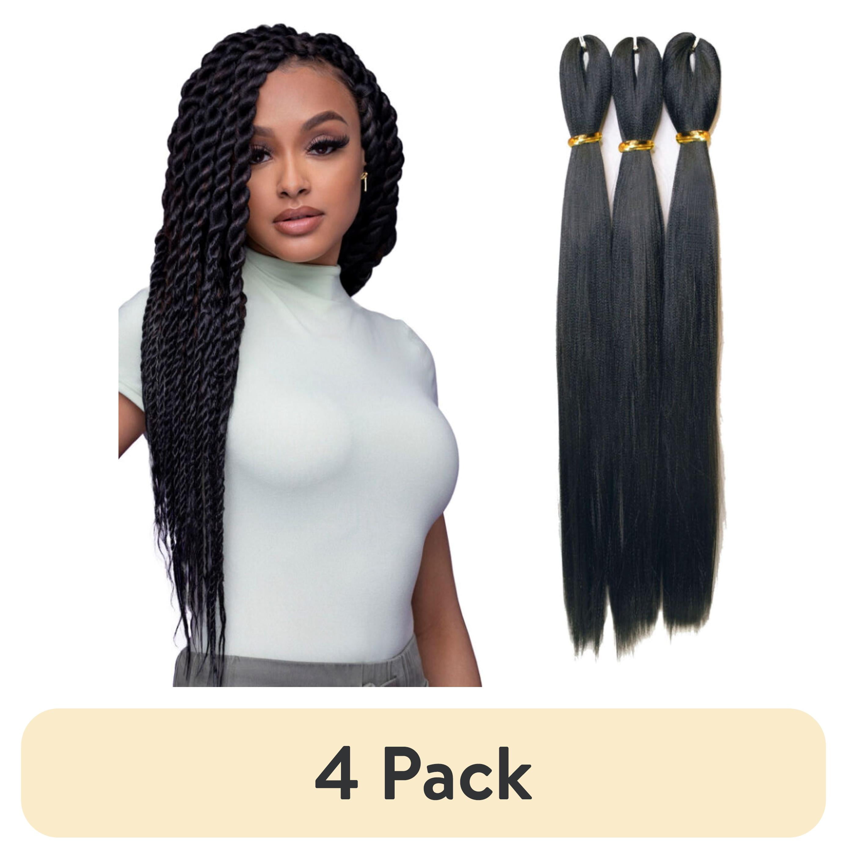 (4 pack) Darling Pre-Stretched Thrive Braid Hair 3X Pack, 52 inch, #1B ...