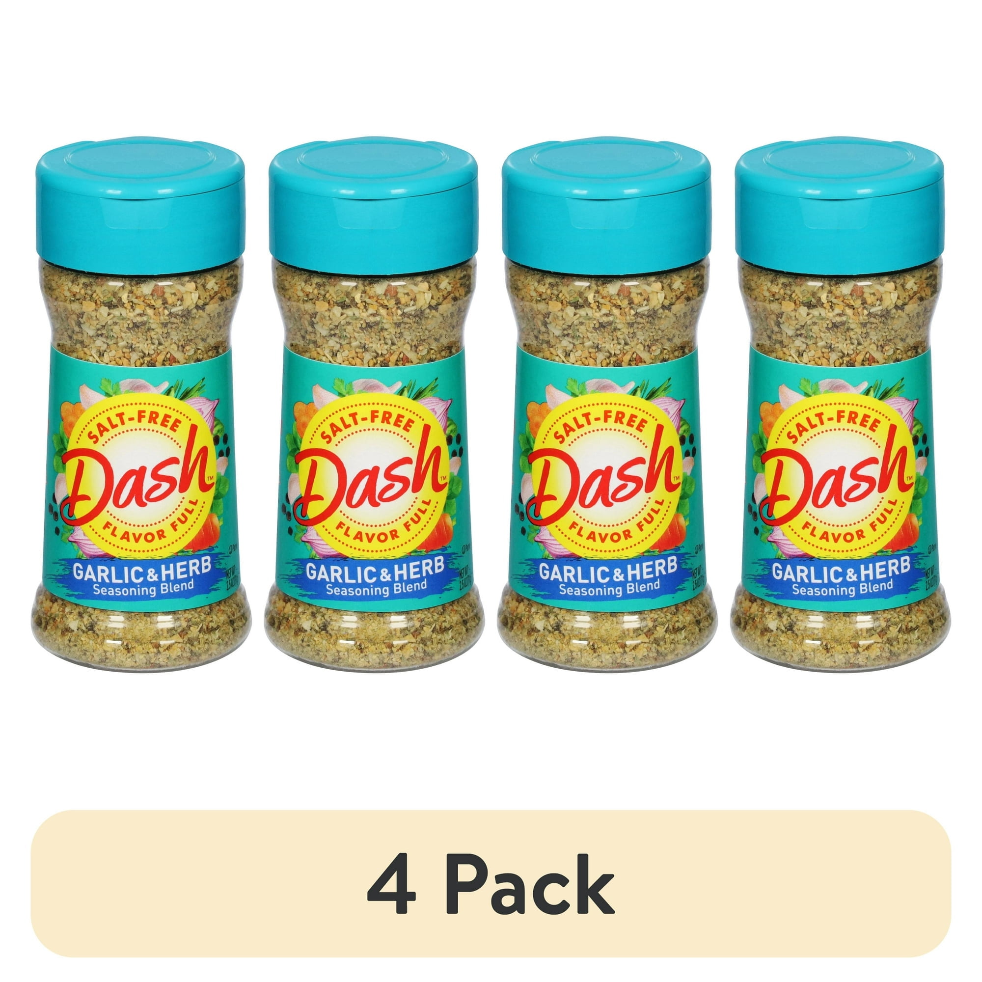 (4 pack) Dash Garlic & Herb Seasoning Blend, Salt Free Kosher, 2.5 oz ...