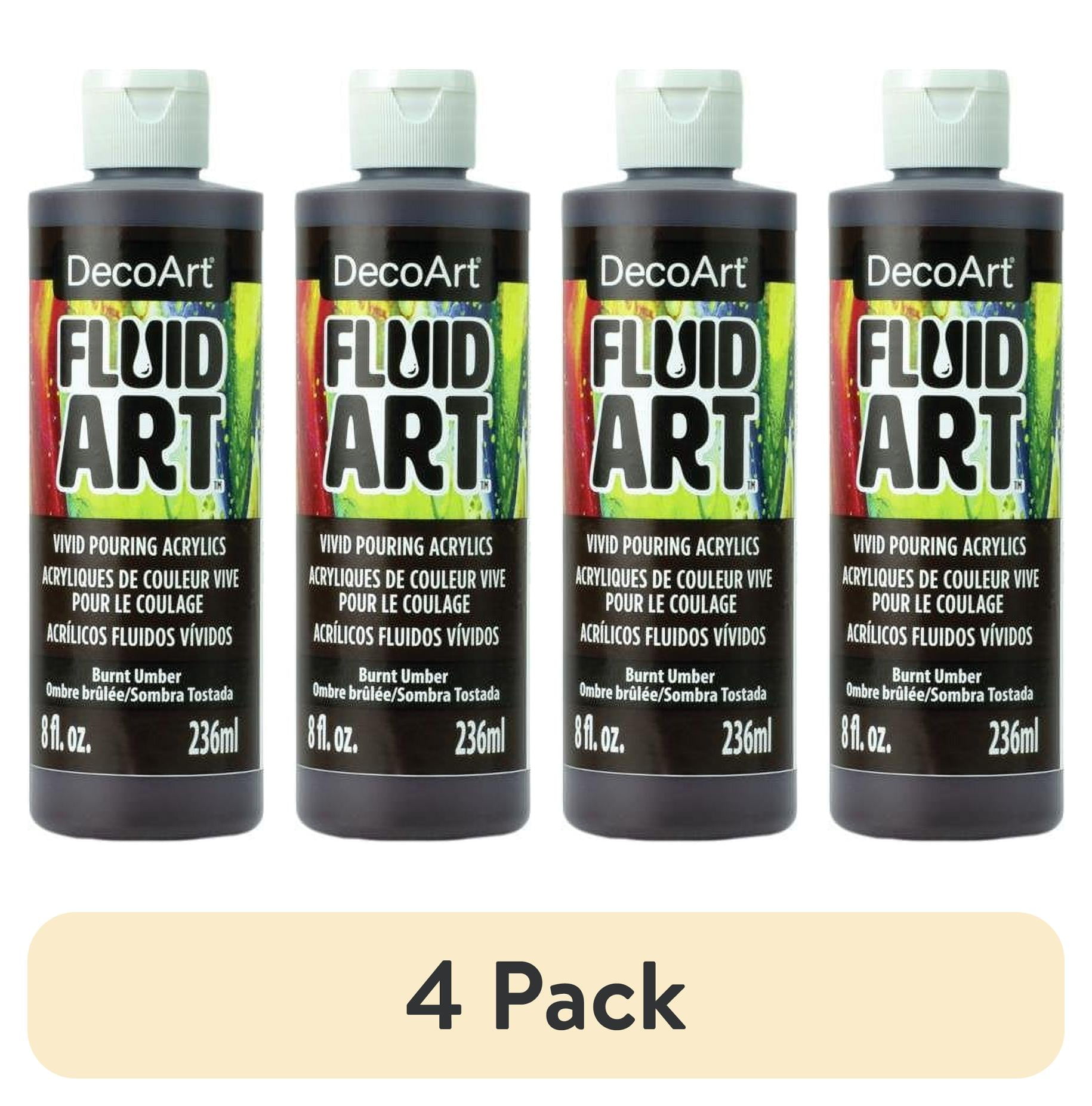 (4 pack) Deco Art DFA-18 Burnt Umber Fluid Art Ready To Pour Acrylic ...