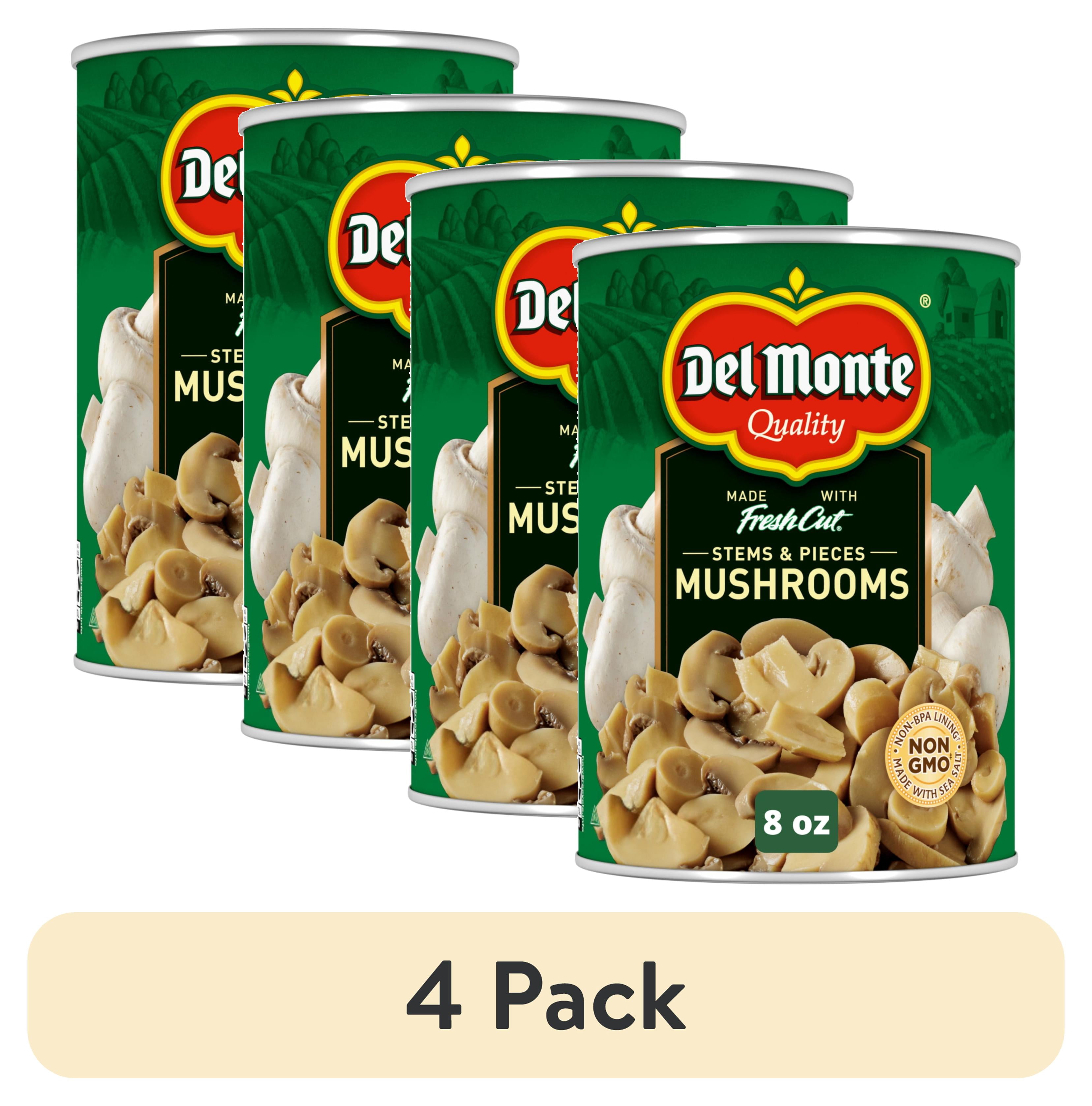 (4 pack) Del Monte Mushroom Stems and Pieces, 8 oz Can, Canned ...