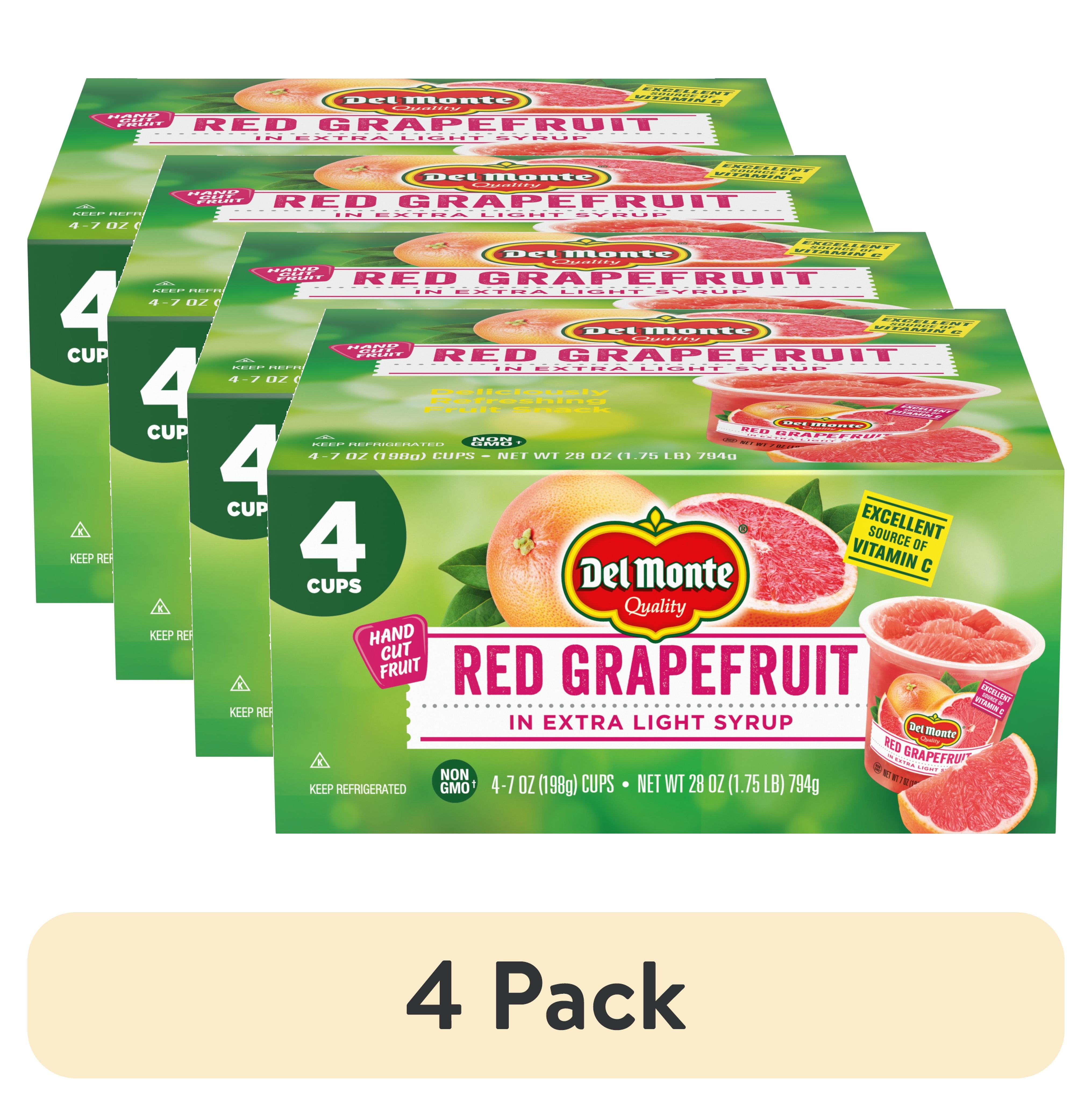 (4 pack) Del Monte Red Grapefruit in Extra Light Syrup, Pack of 4, 7 oz ...