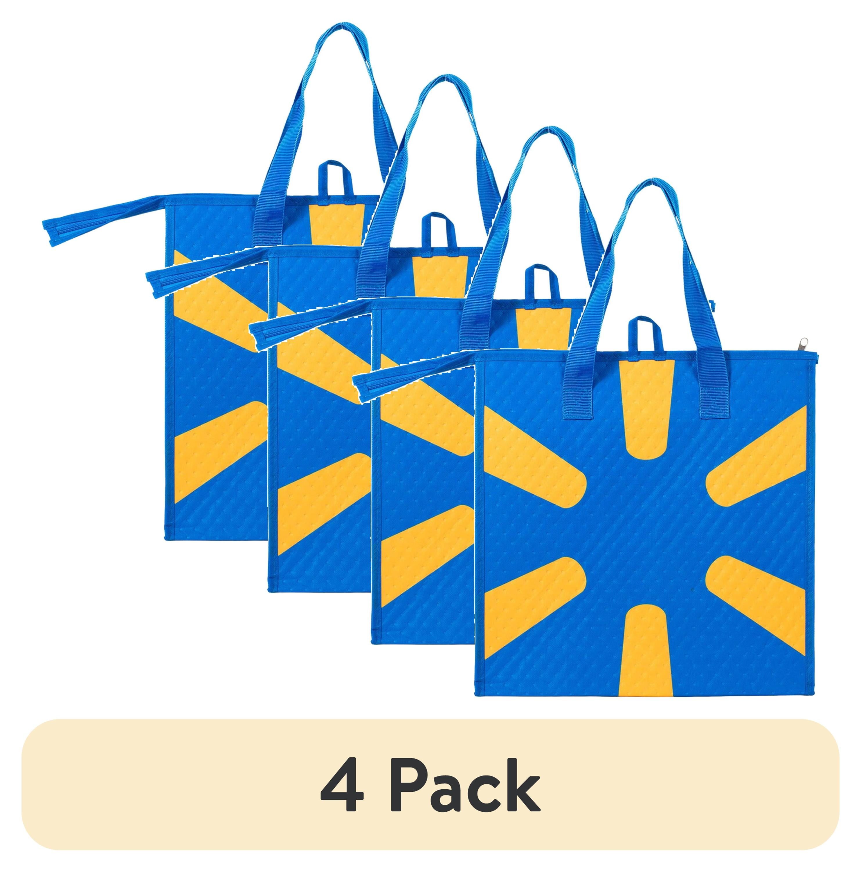 (4 pack) Walmart Deluxe Cooler Shopping Tote Bag for Adults, Reusable ...