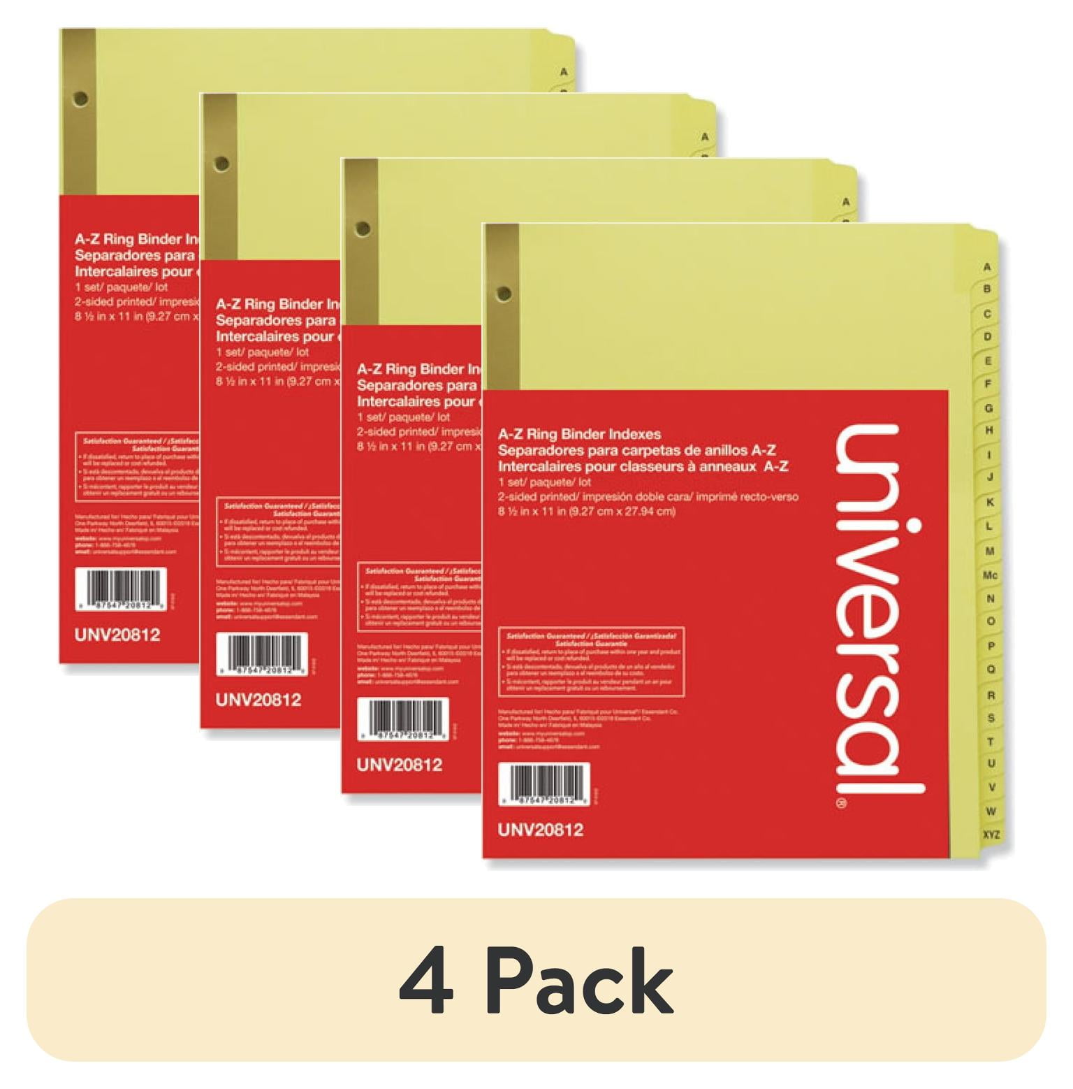 (4 pack) 25 Tab A to Z Deluxe Preprinted Plastic Coated Tab Dividers ...