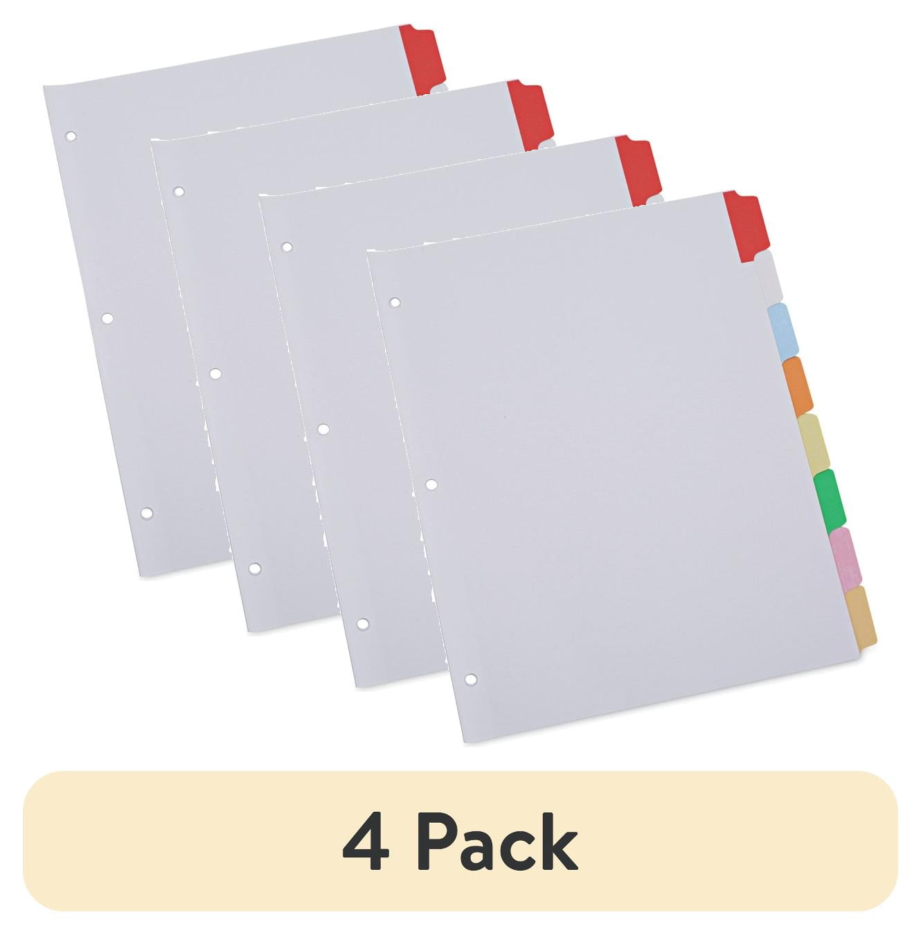 (4 pack) Deluxe Write-On/Erasable Tab Index, 8-Tab, 11 x 8.5, White, 1 ...