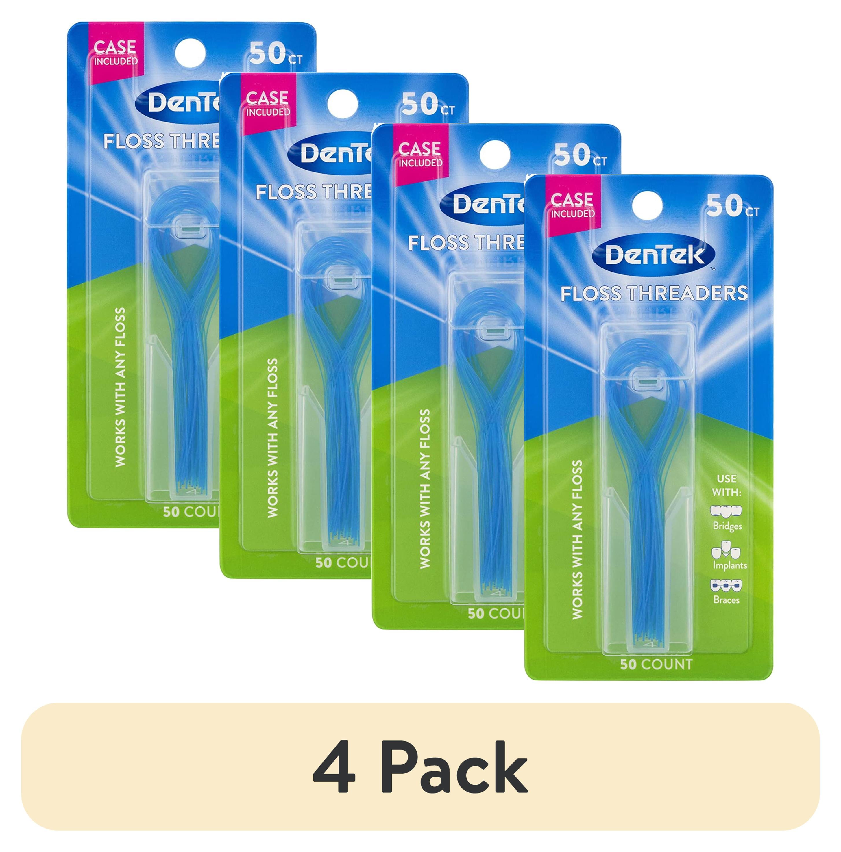 (4 pack) DenTek Floss Threaders, For Braces, Bridges, and Implants, 50 ...