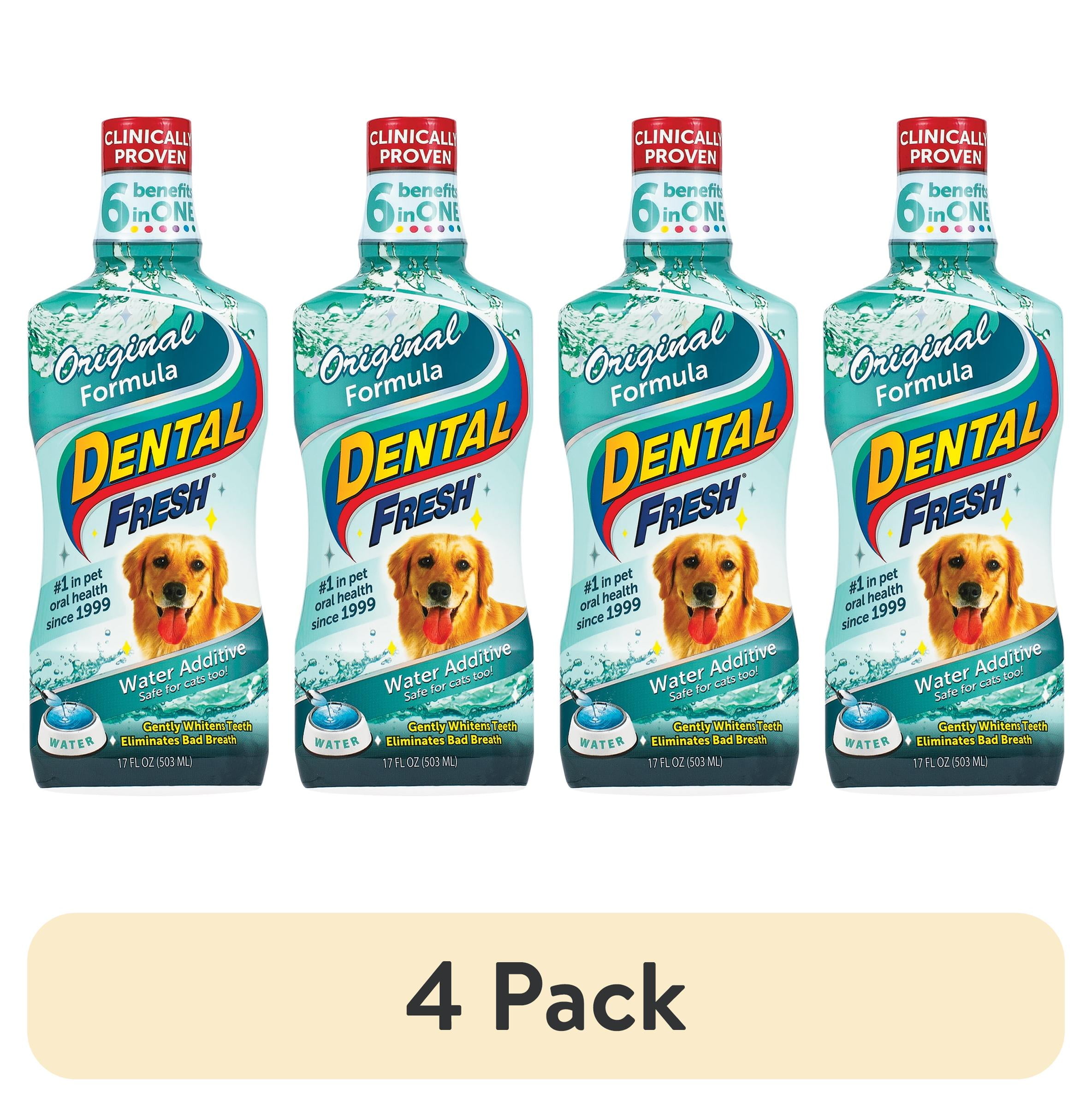 (4 pack) Dental Fresh Water Additive for Dogs & Cats, Original Formula ...