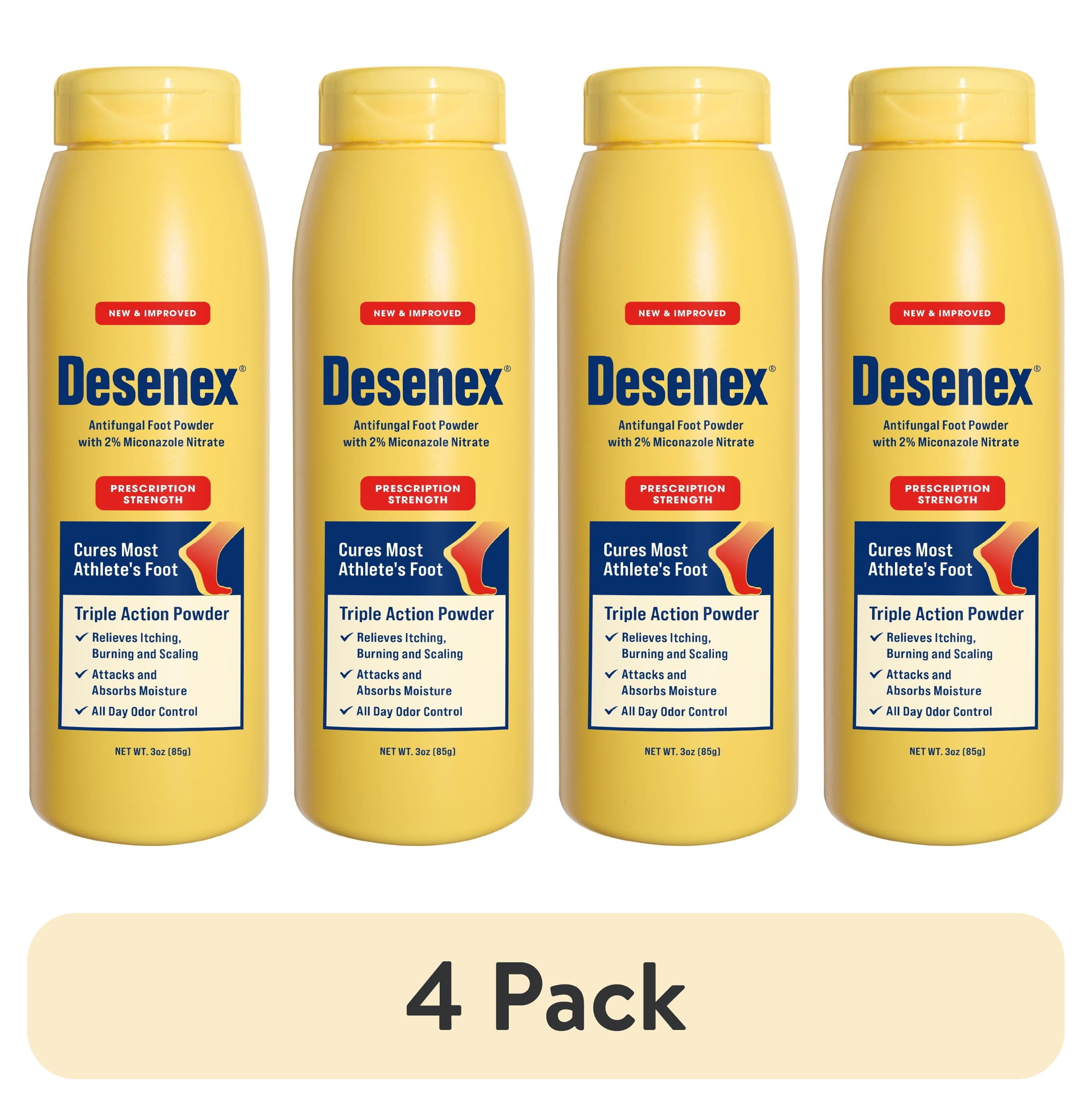 (4 pack) Desenex Anti-Fungal Foot Powder, Cures Most Athlete’s Foot, 2% ...