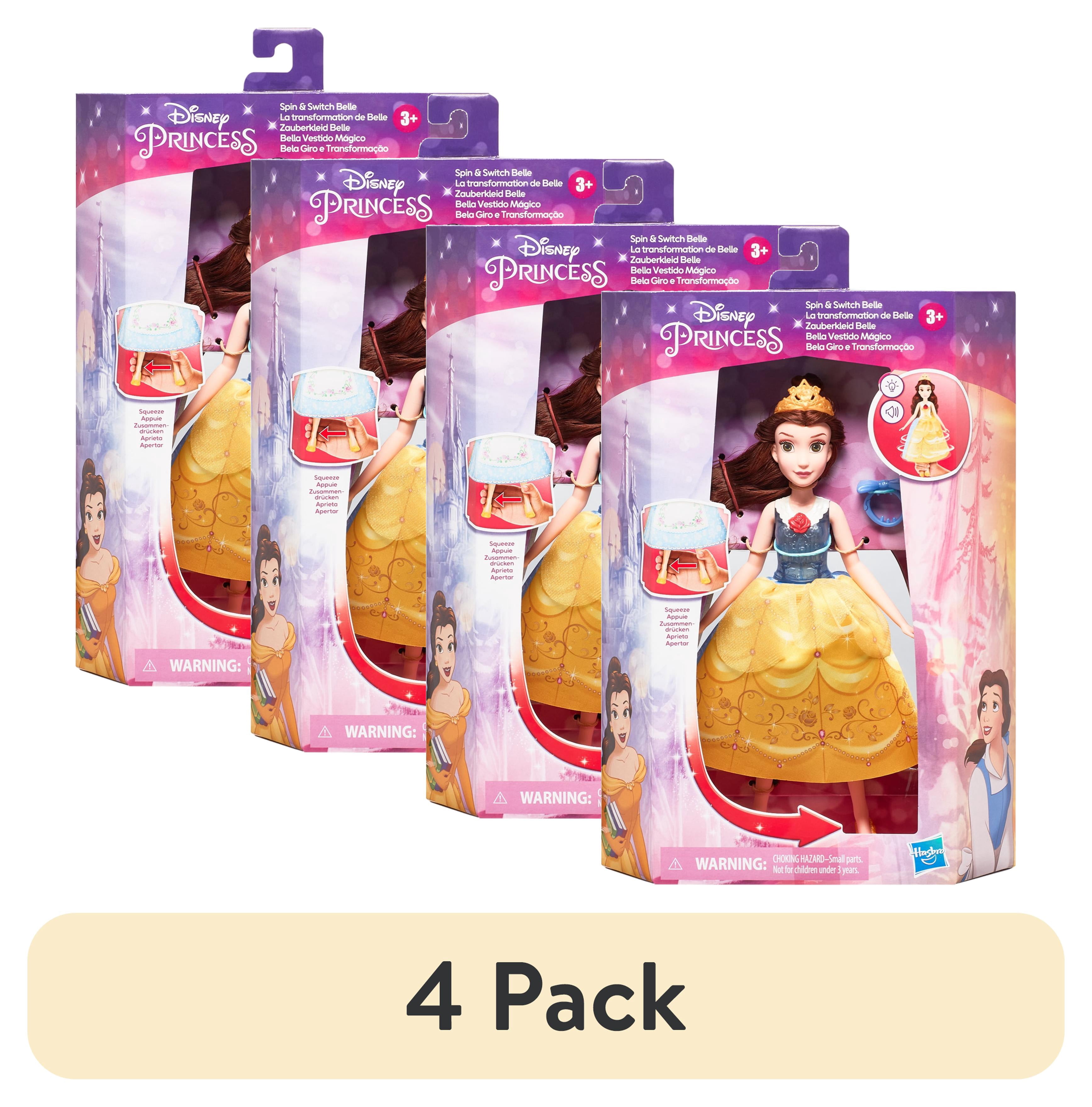 (4 pack) Disney Princess Spin and Switch Belle, Quick Change Fashion ...