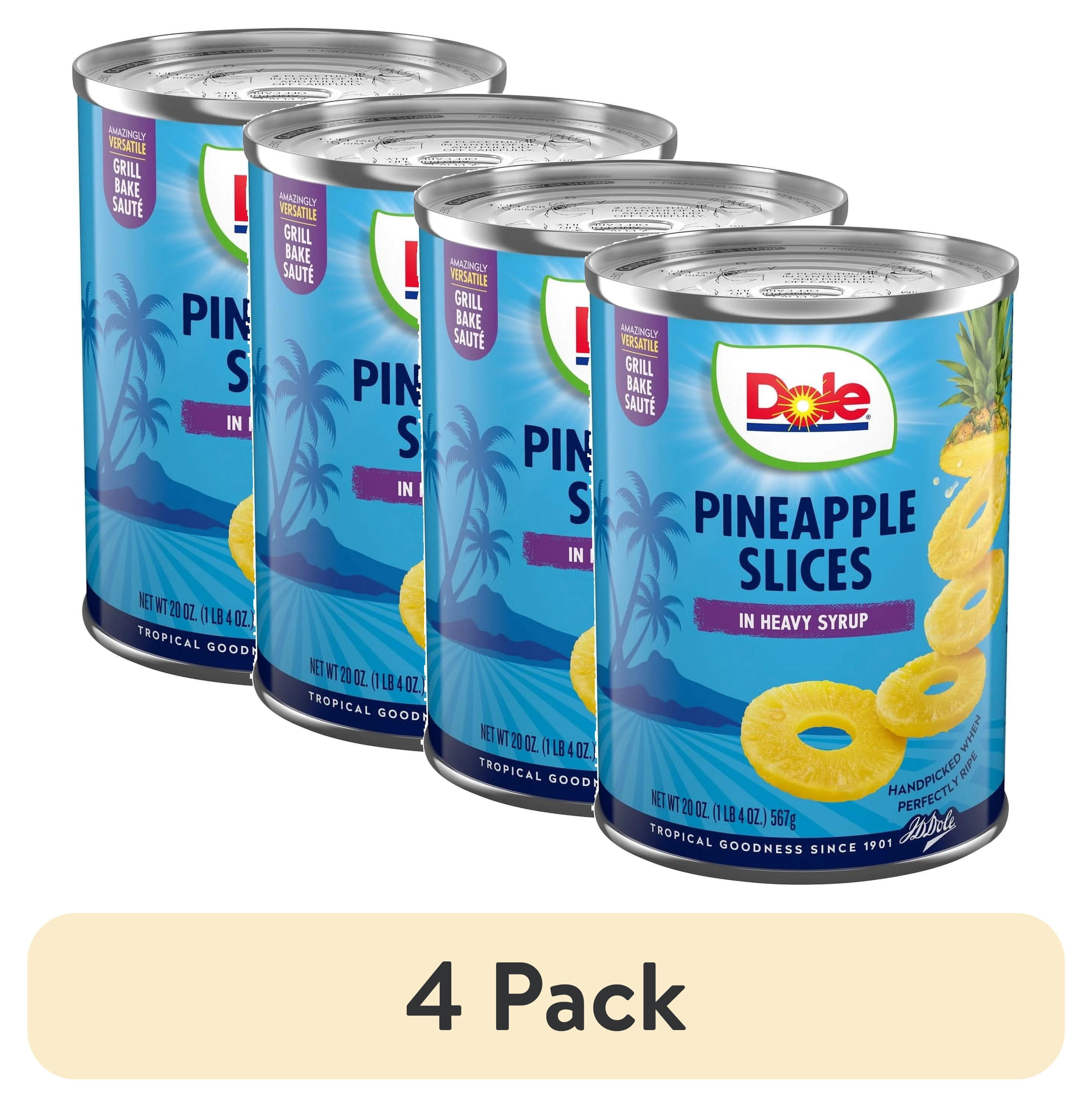 (4 pack) Dole Pineapple Slices in Heavy Syrup, 20 oz Can - Walmart.com