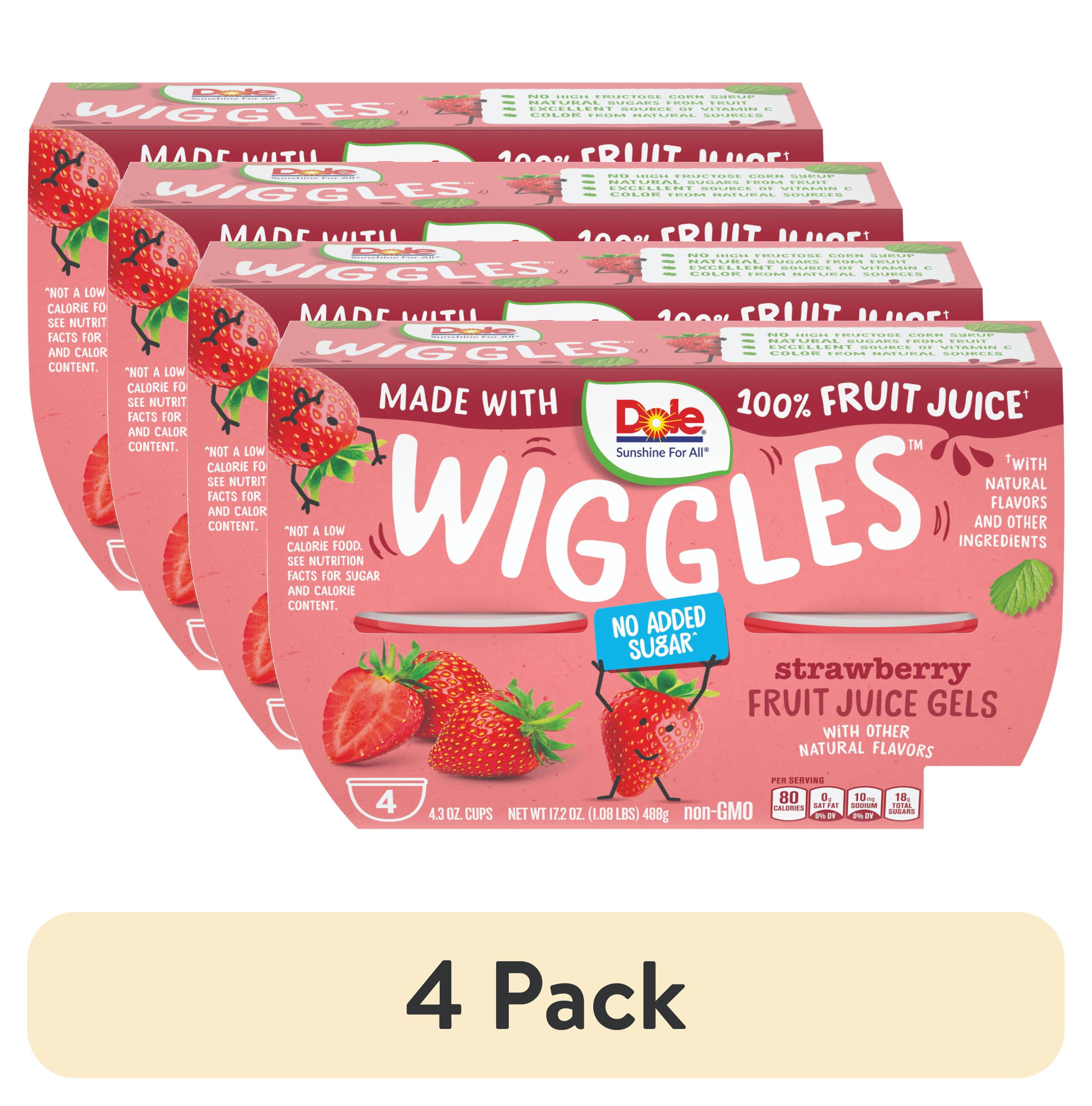 (4 pack) Dole Wiggles Strawberry Fruit Juice Gels, 4.3 oz Cups (4 Pack ...