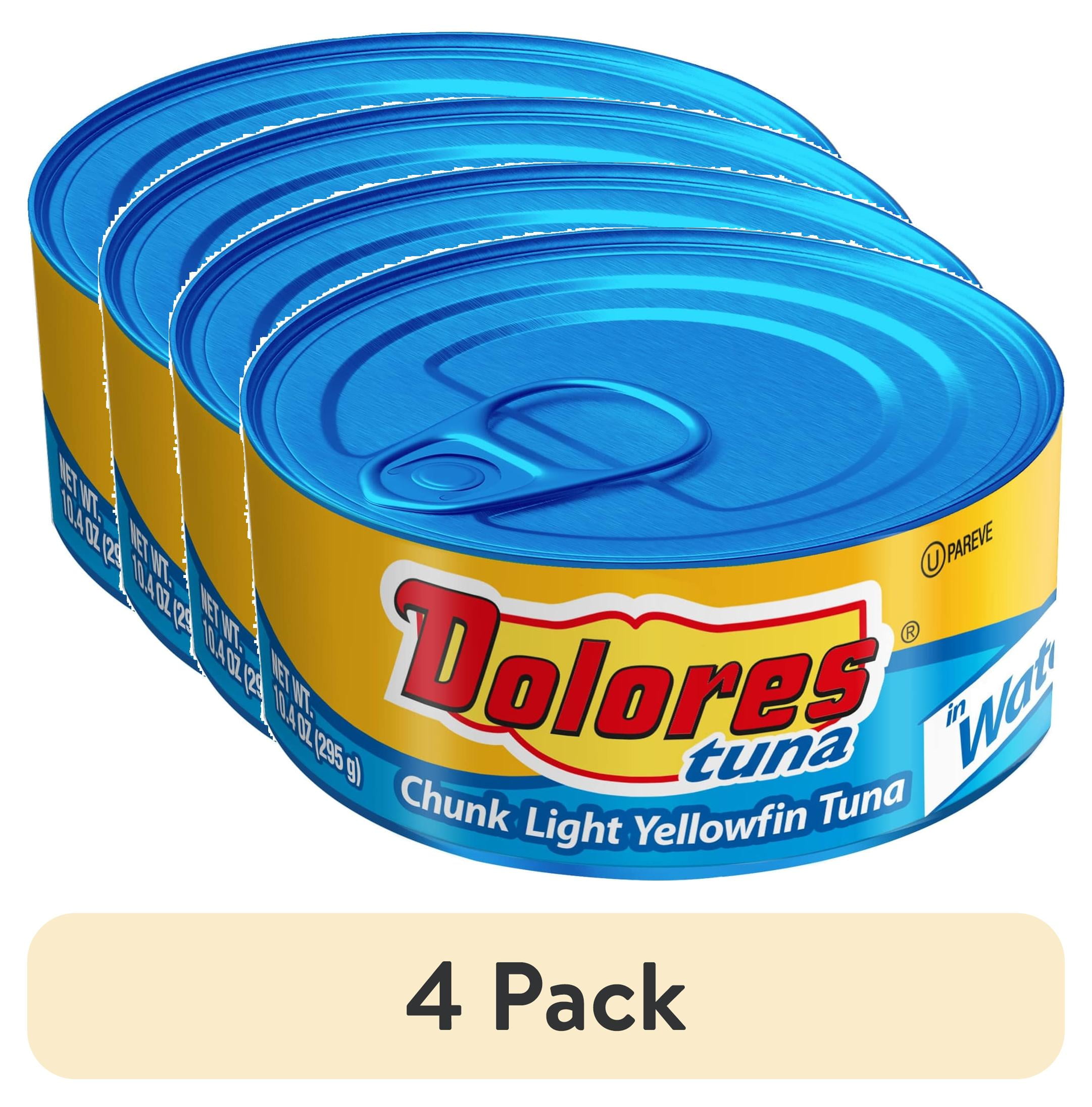 (4 pack) Dolores® Tuna in Water, Chunk Light Yellowfin Tuna in Water ...