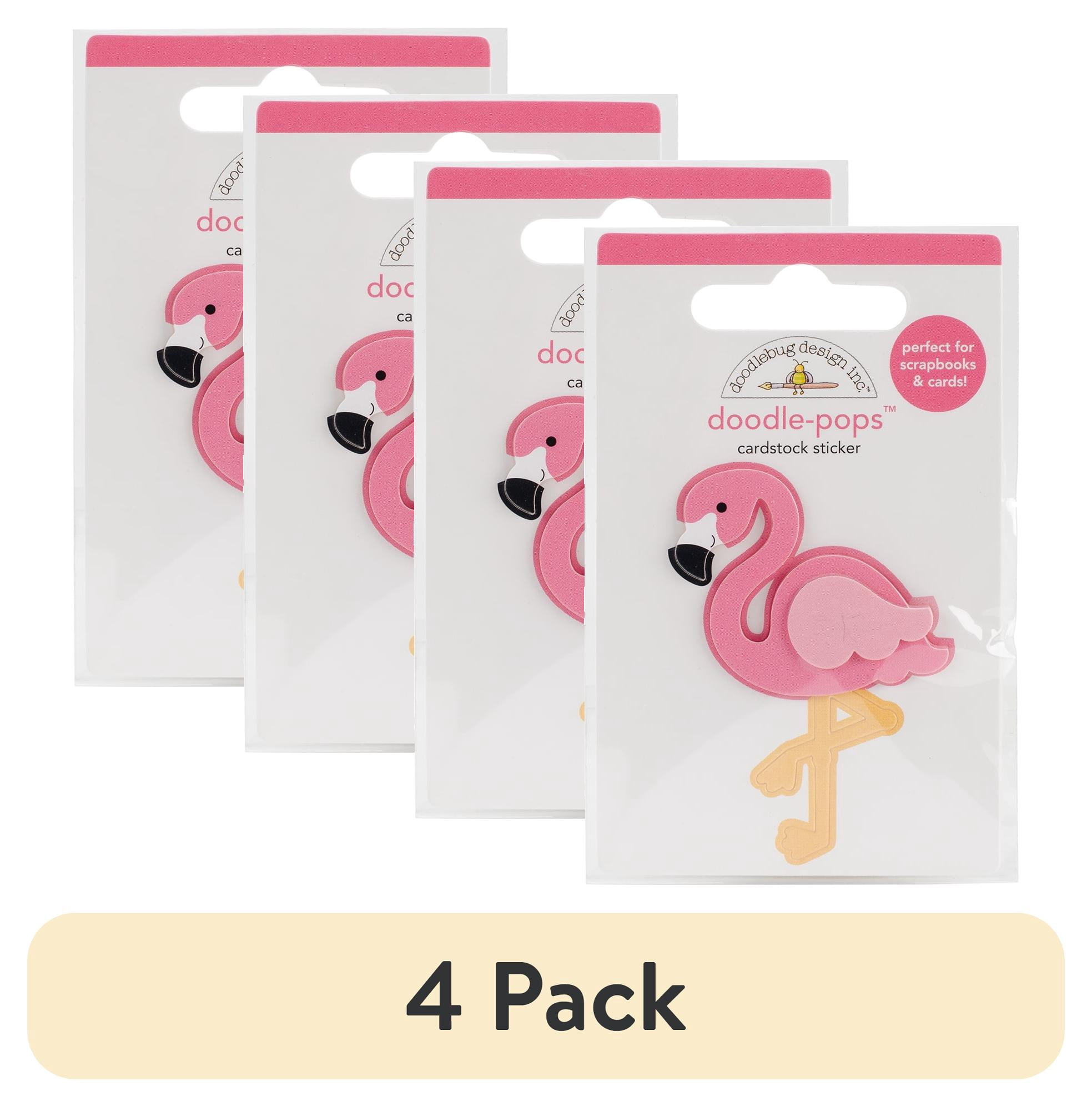 (4 pack) Doodlebug Doodle-Pops 3D Stickers-Pink Flamingo - Walmart.com