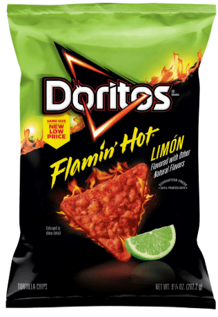 4 pack - Doritos Flamin' Hot Limon Flavored Tortilla Chips, 9.25 oz Bag ...