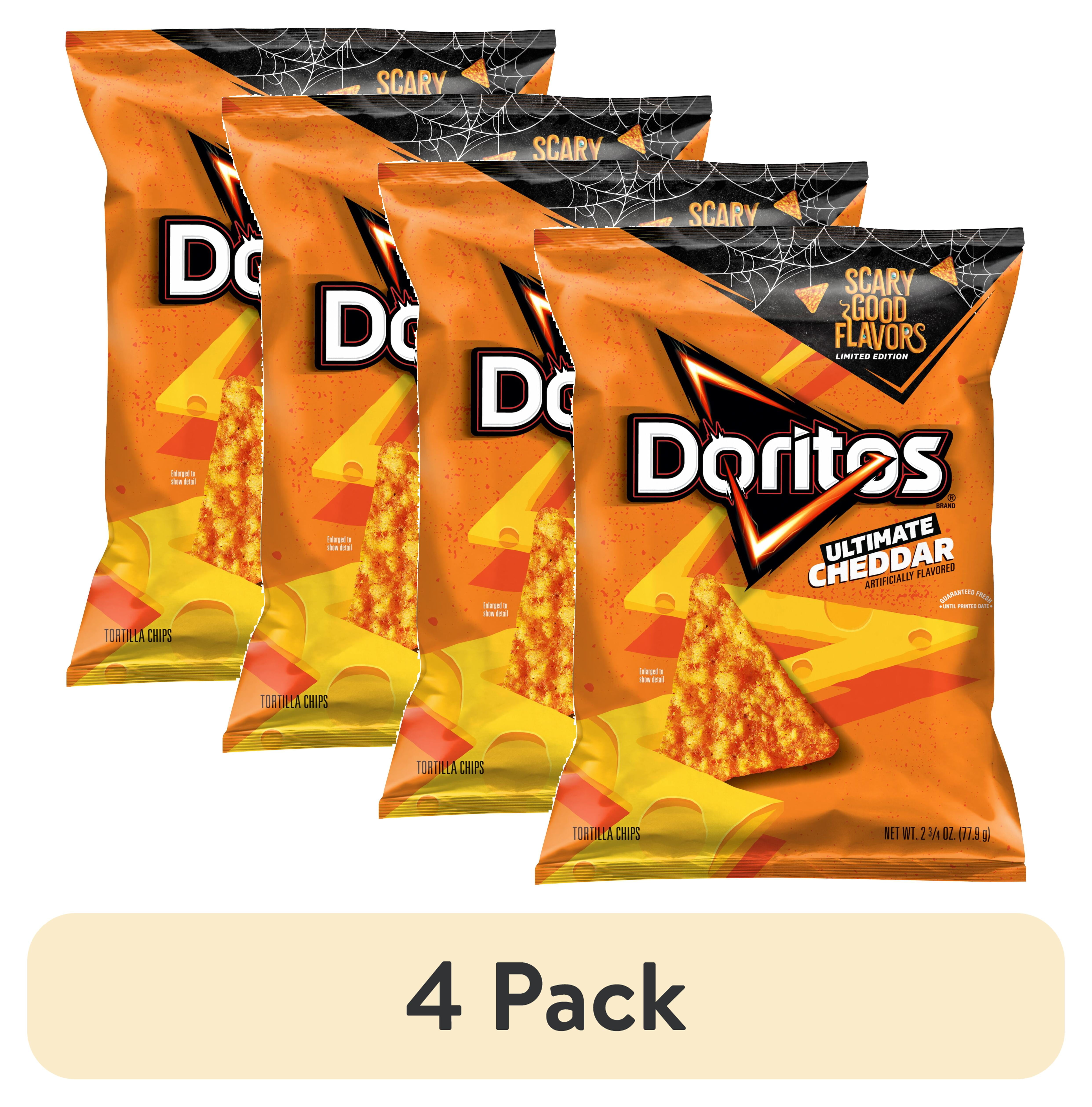 (4 pack) Doritos Ultimate Cheddar Tortilla Chips, 2.75 oz Bag - Walmart.com