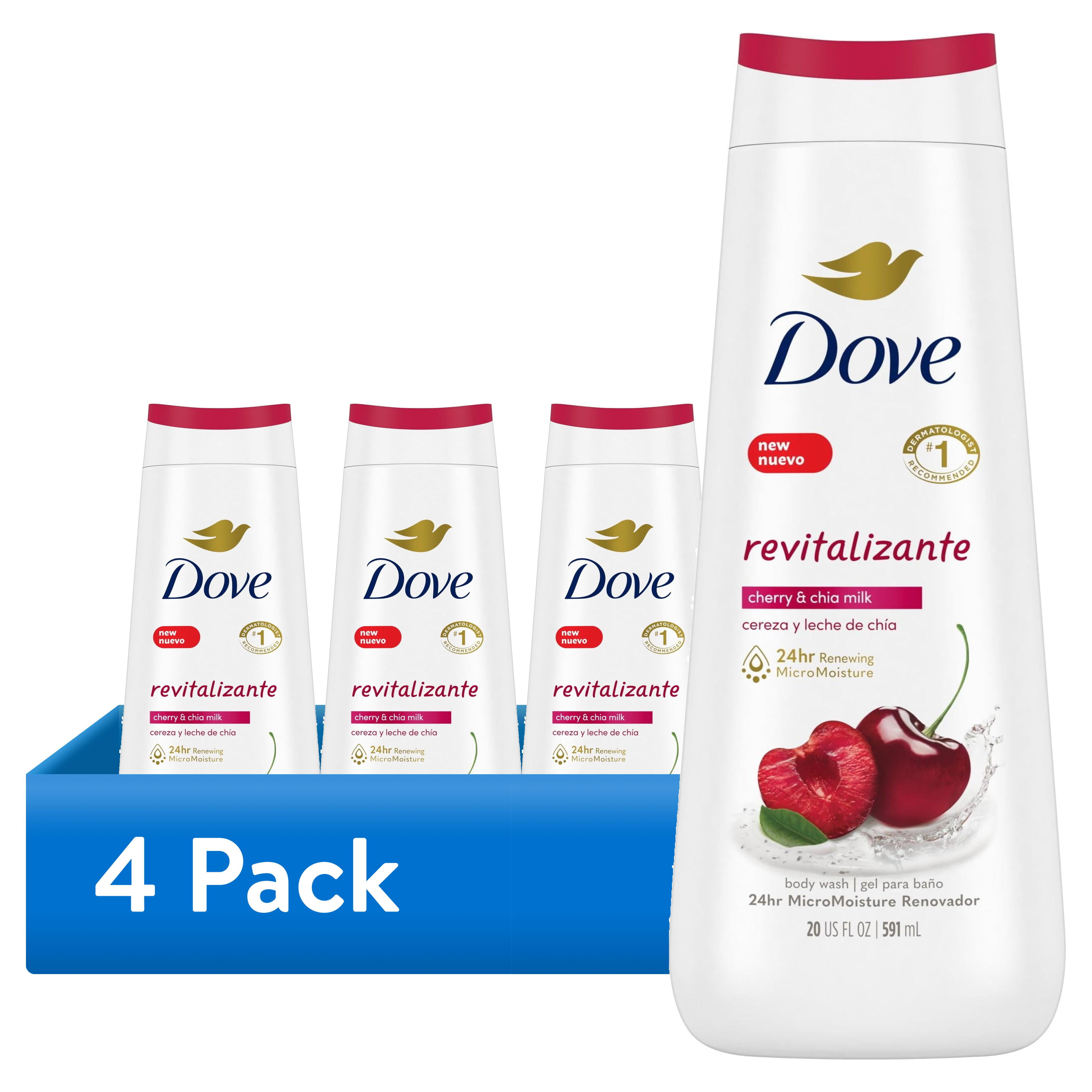 (4 pack) PR Dove Body Wash for Women Moisturizing Revitalize Cherry ...
