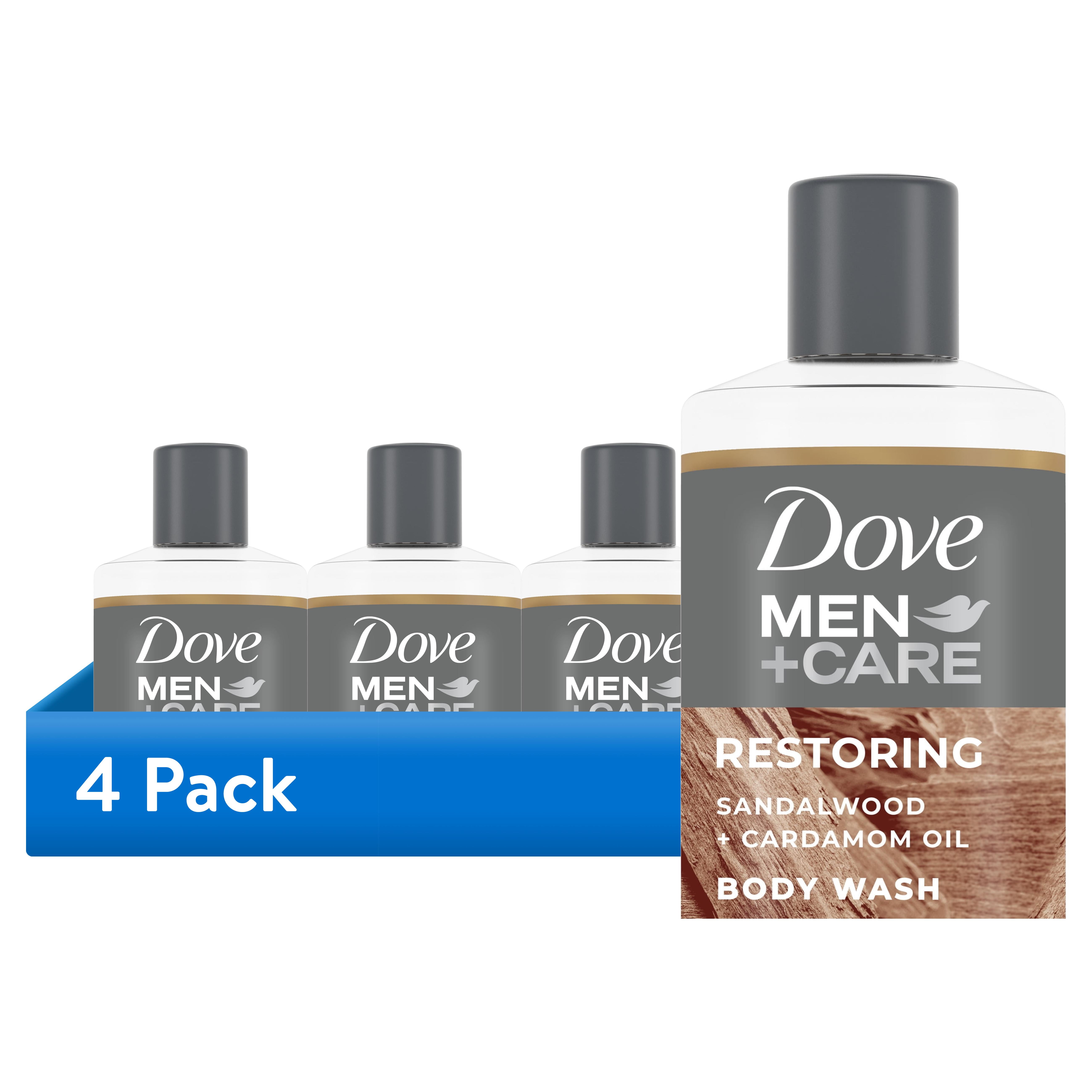 (4 pack) Dove Men+Care Restoring Liquid Body Wash for Men Sandalwood ...