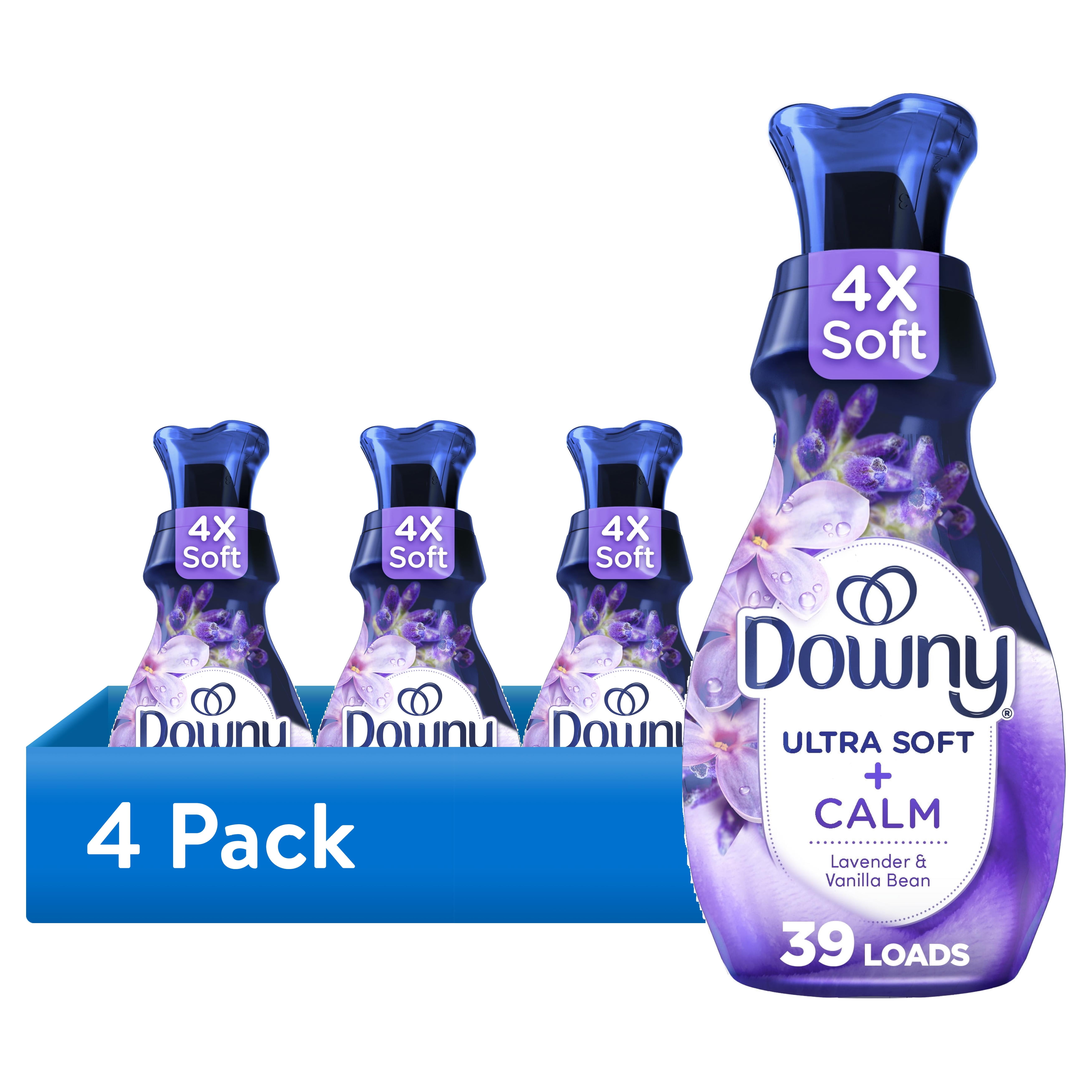 (4 pack) Downy Ultra Soft Fabric Softener Liquid, Calm, Lavender and Vanilla Bean, 26 fl oz, 39 ...